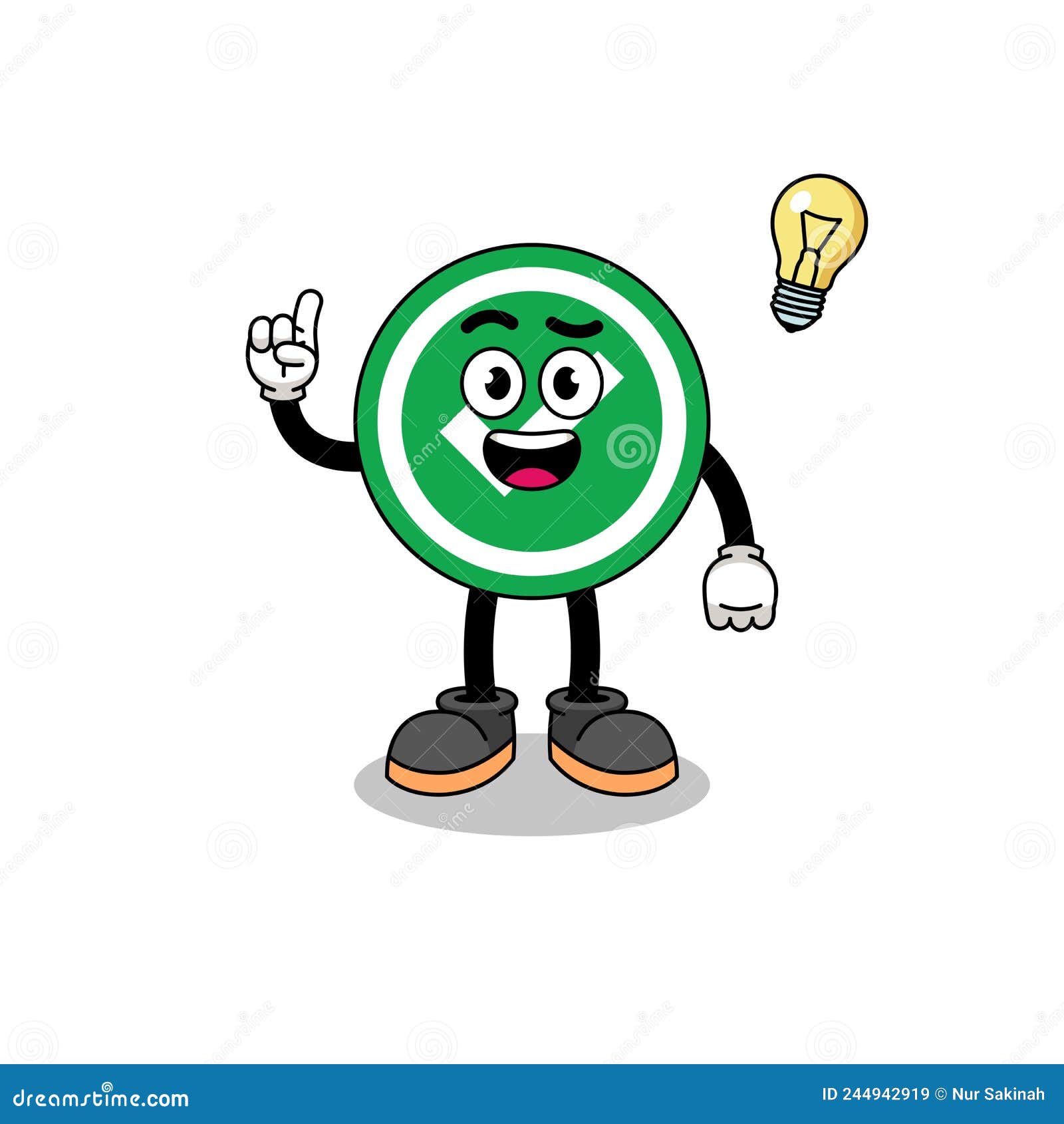 Check Mark Cartoon with Get an Idea Pose Stock Vector - Illustration of ...
