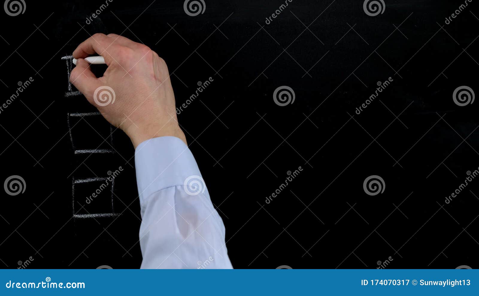 Check Mark with Chalk Checkboxes on Blackboard, Close Up Stock Video ...