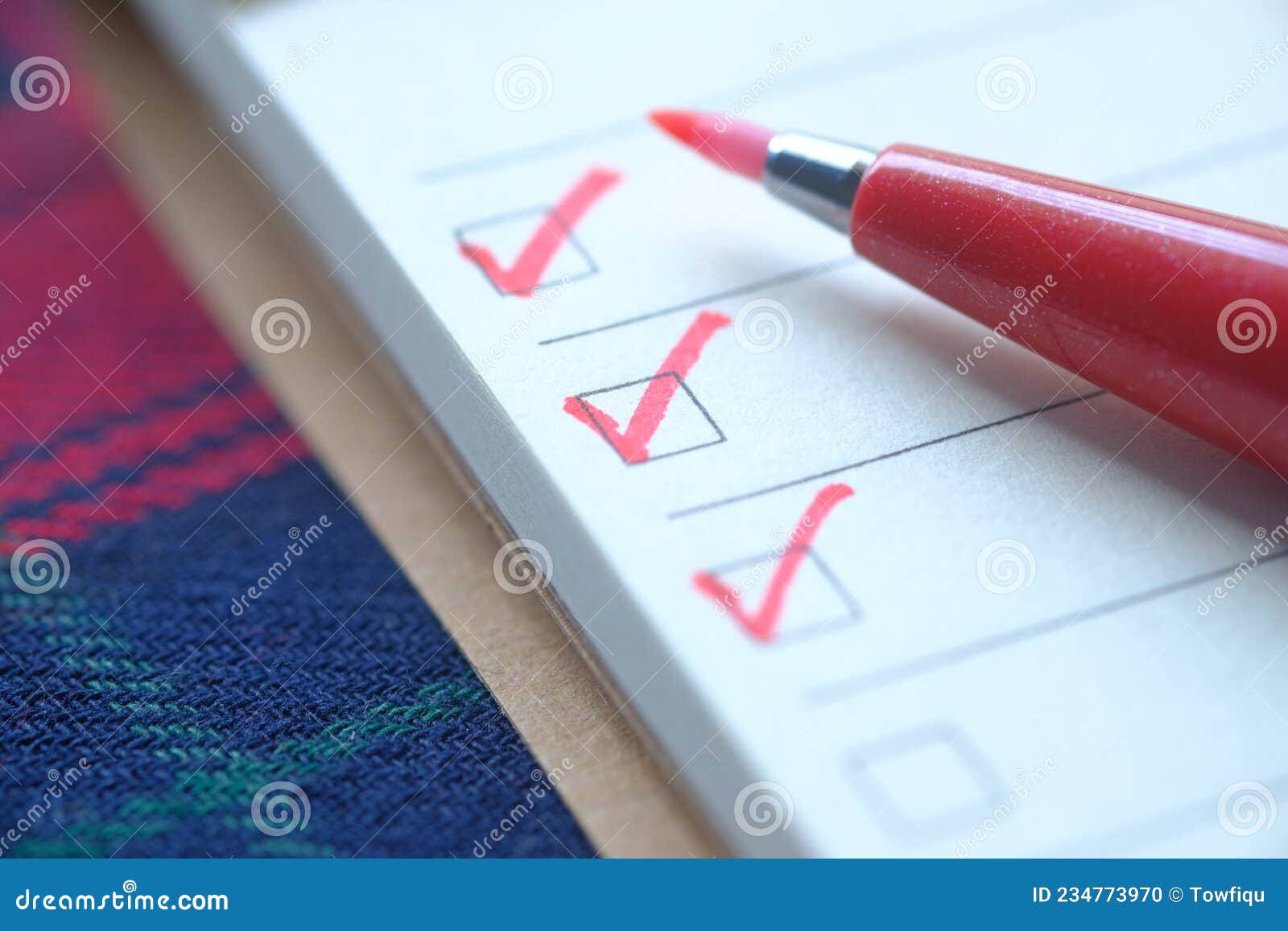 Check Mark on a Check Box on a Paper Stock Photo - Image of choose ...