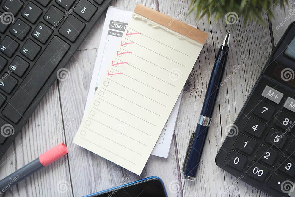 Check Mark on a Check Box on a Paper Stock Image - Image of test, desk ...