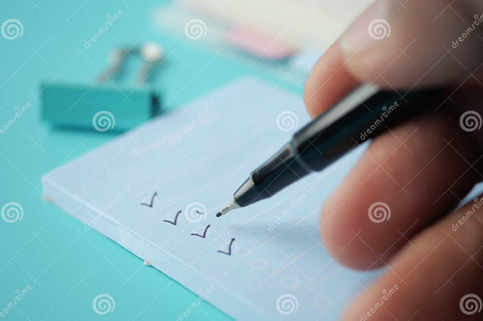 Check Mark on a Check Box on a Paper Stock Image - Image of checkbox ...