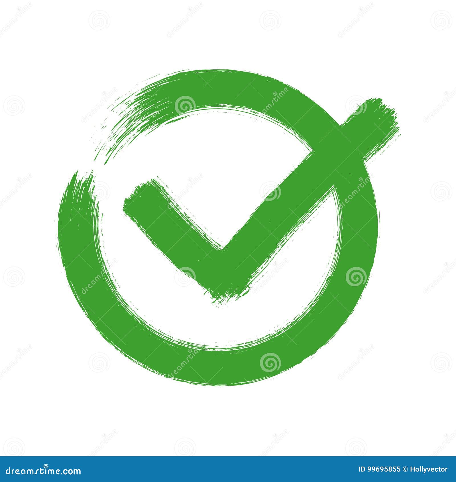 Check Mark in Circle, Brush Draw Style, Illustration Stock Vector ...