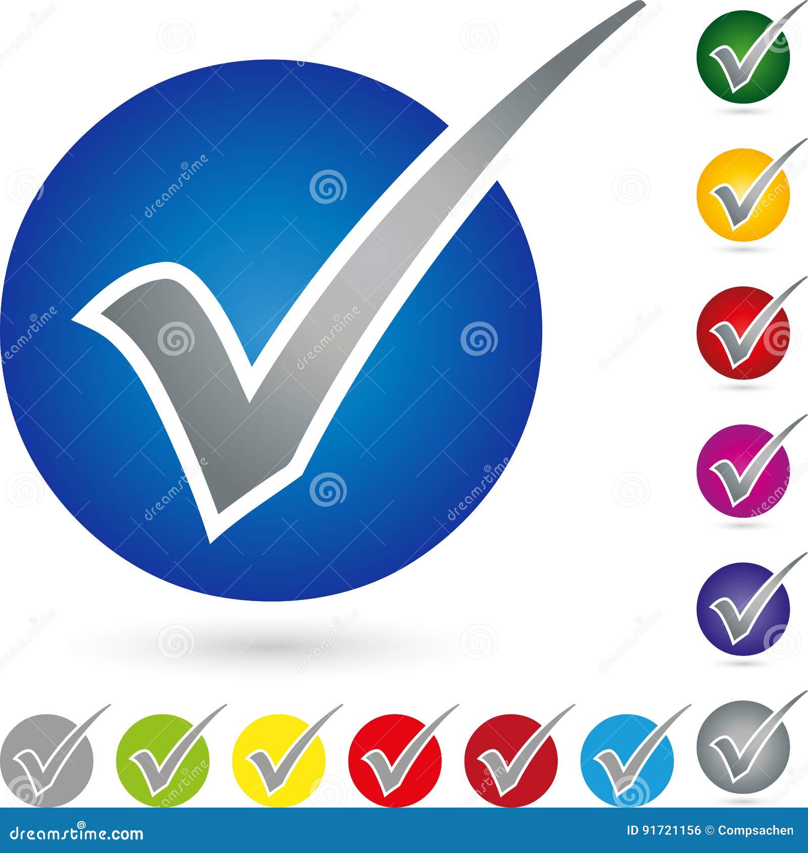 Check Mark And Circle, Check Mark And Business Logo Vector Illustration ...