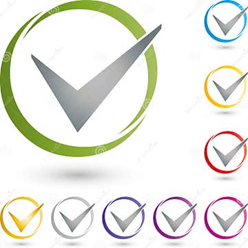 Check Mark and Circle, Check Mark Button, Check Mark and V Logo Stock ...