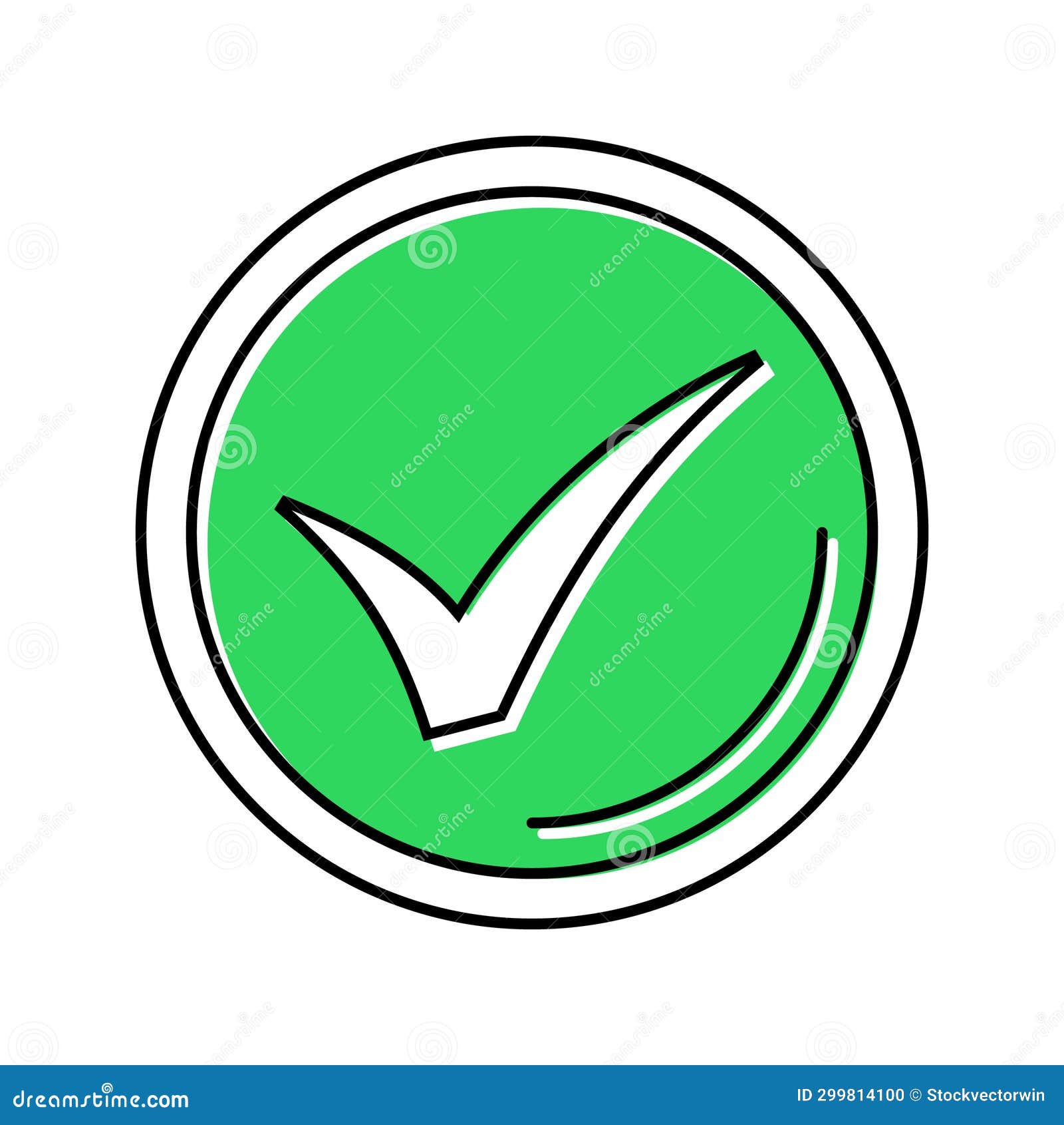 Check Mark Circle Color Icon Vector Illustration Stock Illustration ...
