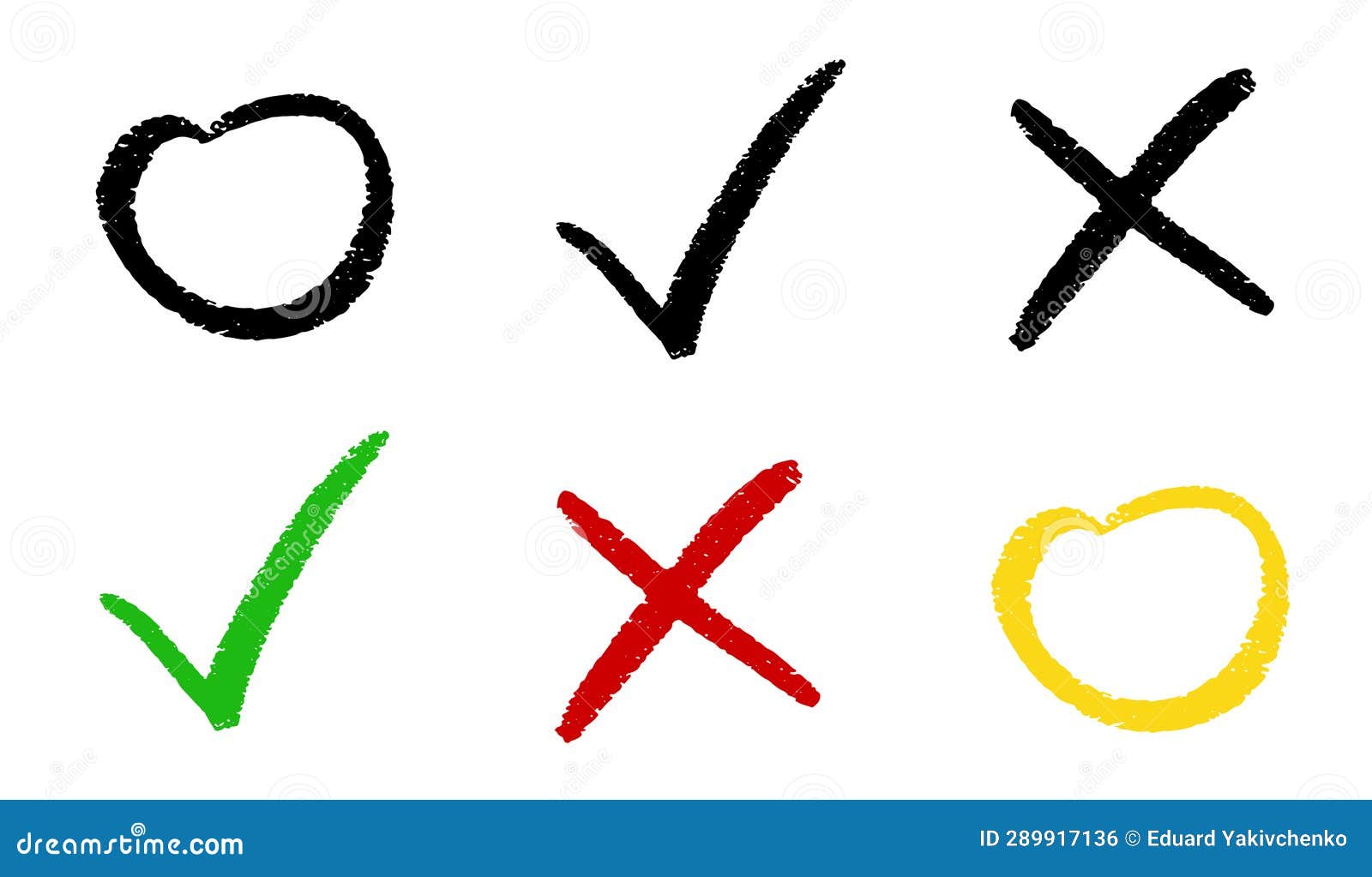 Check Mark, Circle and Cross for Selection Stock Vector - Illustration ...