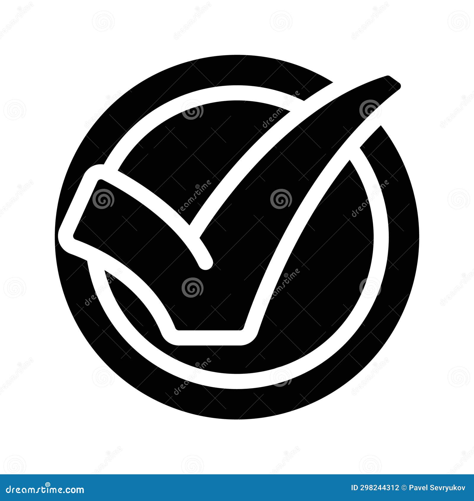 Check Mark Circle Glyph Icon Vector Illustration Stock Illustration ...