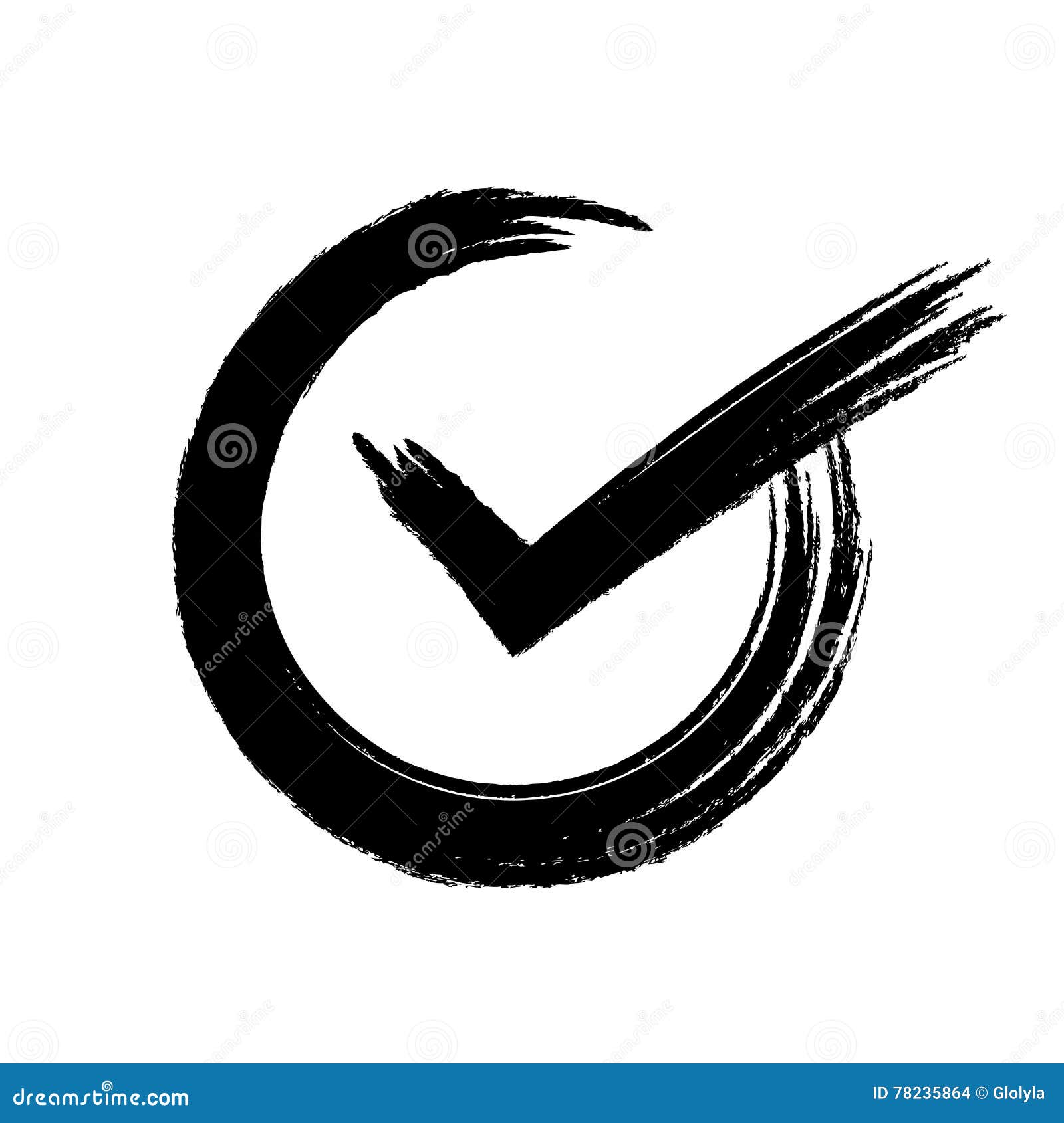 Check mark in circle stock vector. Illustration of isolated - 78235864