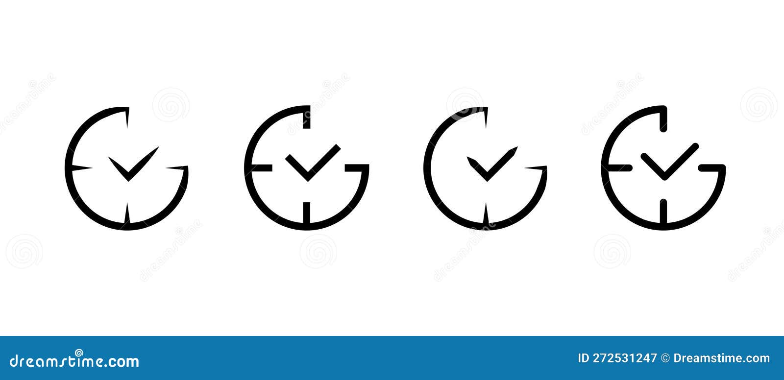 Check mark on clock icon stock illustration. Illustration of countdown ...