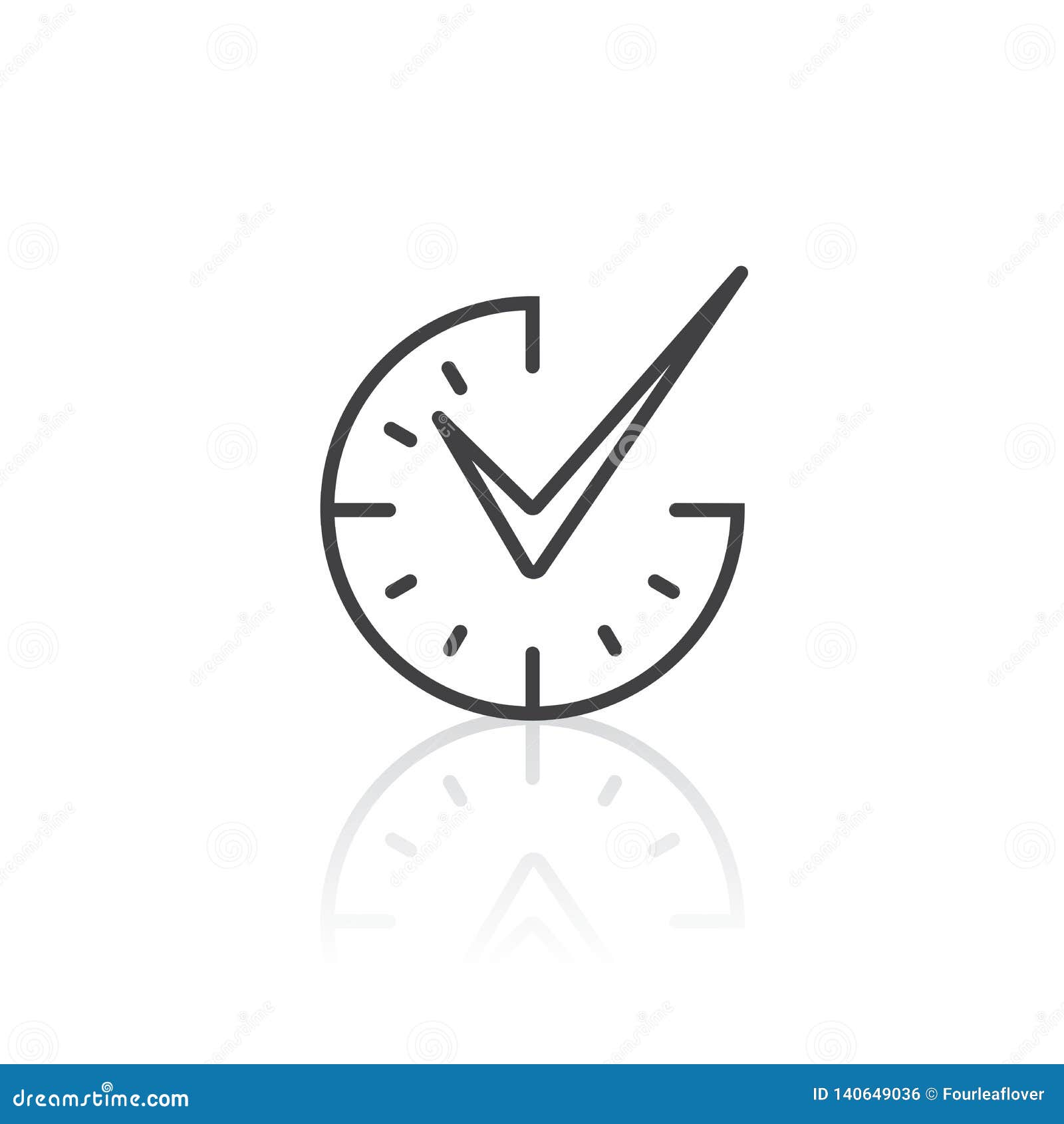 Check mark on clock icon stock vector. Illustration of check - 140649036