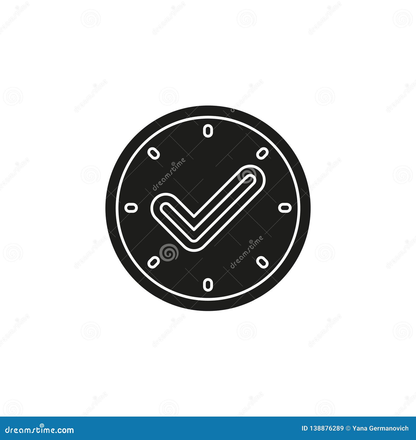 Check Mark Clock Icon, Time Stock Illustration - Illustration of ...