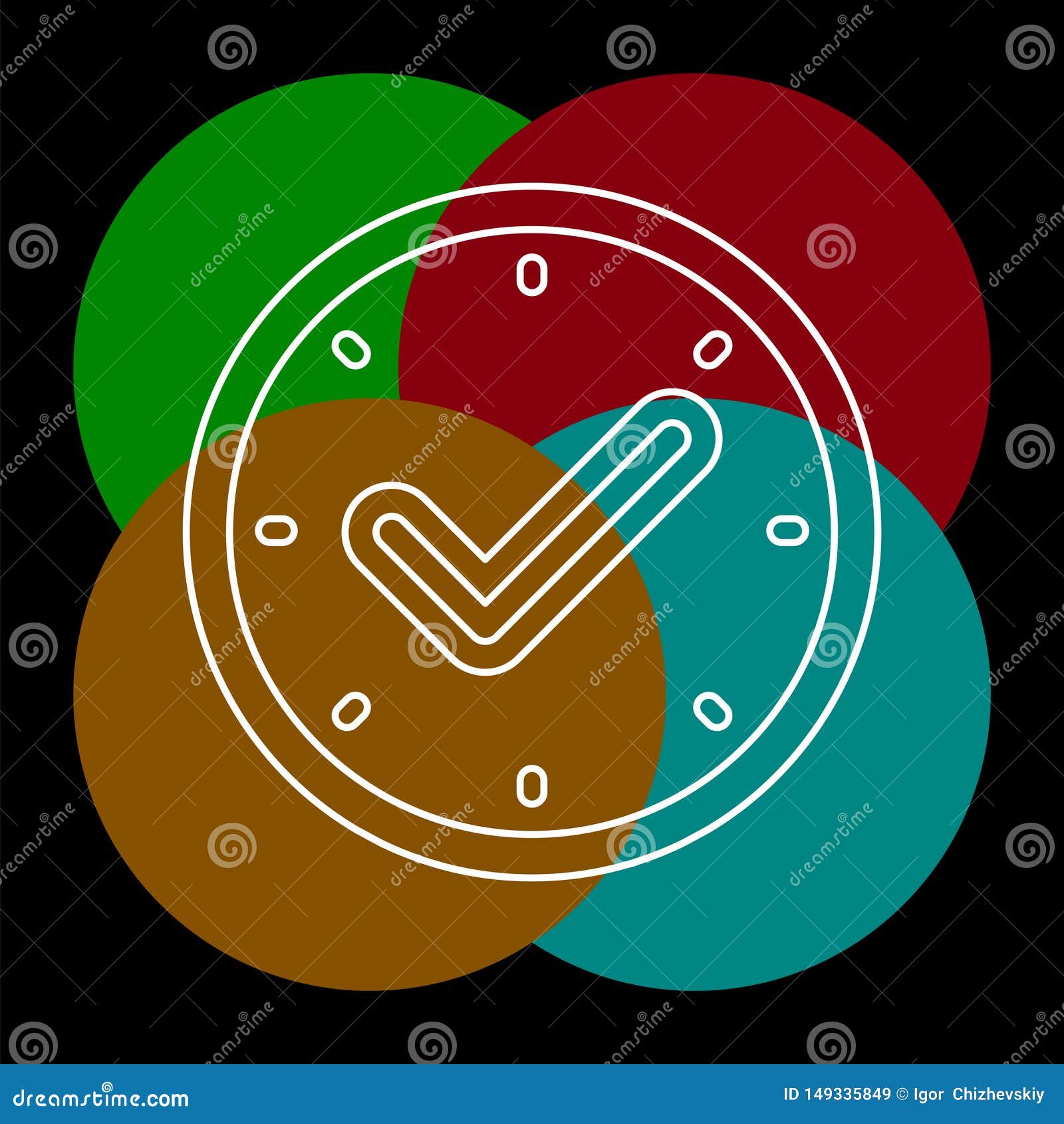 Check Mark Clock Icon, Time Stock Vector - Illustration of plan, icon ...