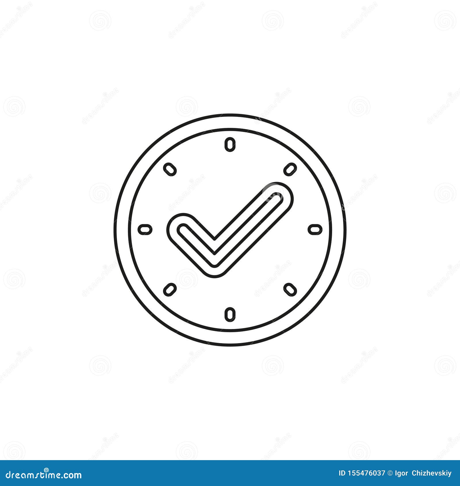Check Mark Clock Icon, Time Stock Vector - Illustration of business ...