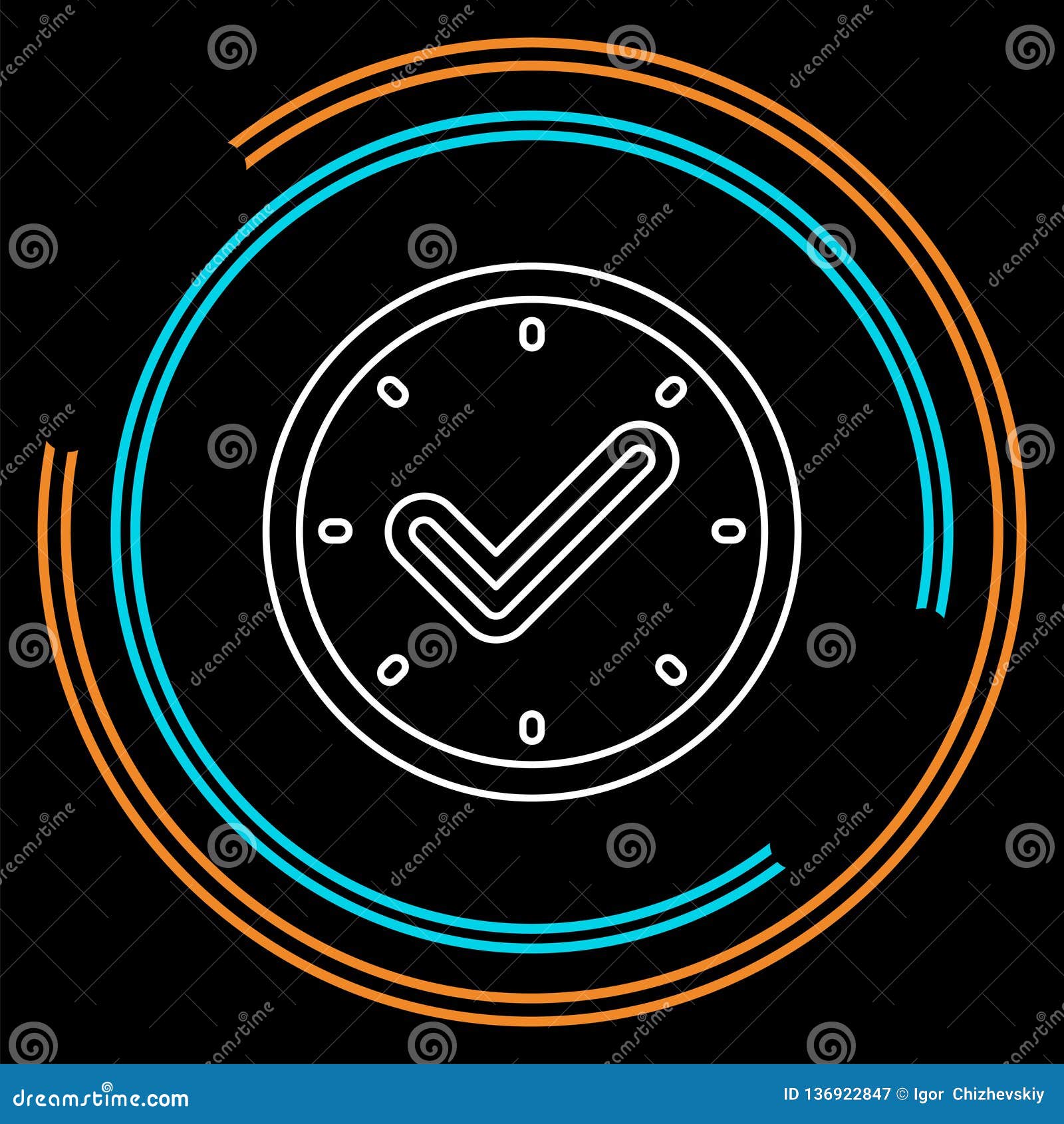 Check Mark Clock Icon, Time Stock Vector - Illustration of simple ...