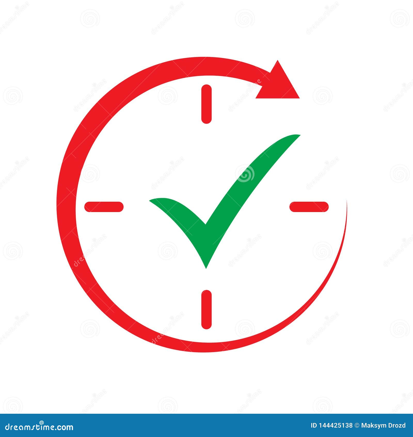 Check mark clock icon stock vector. Illustration of timer - 144425138