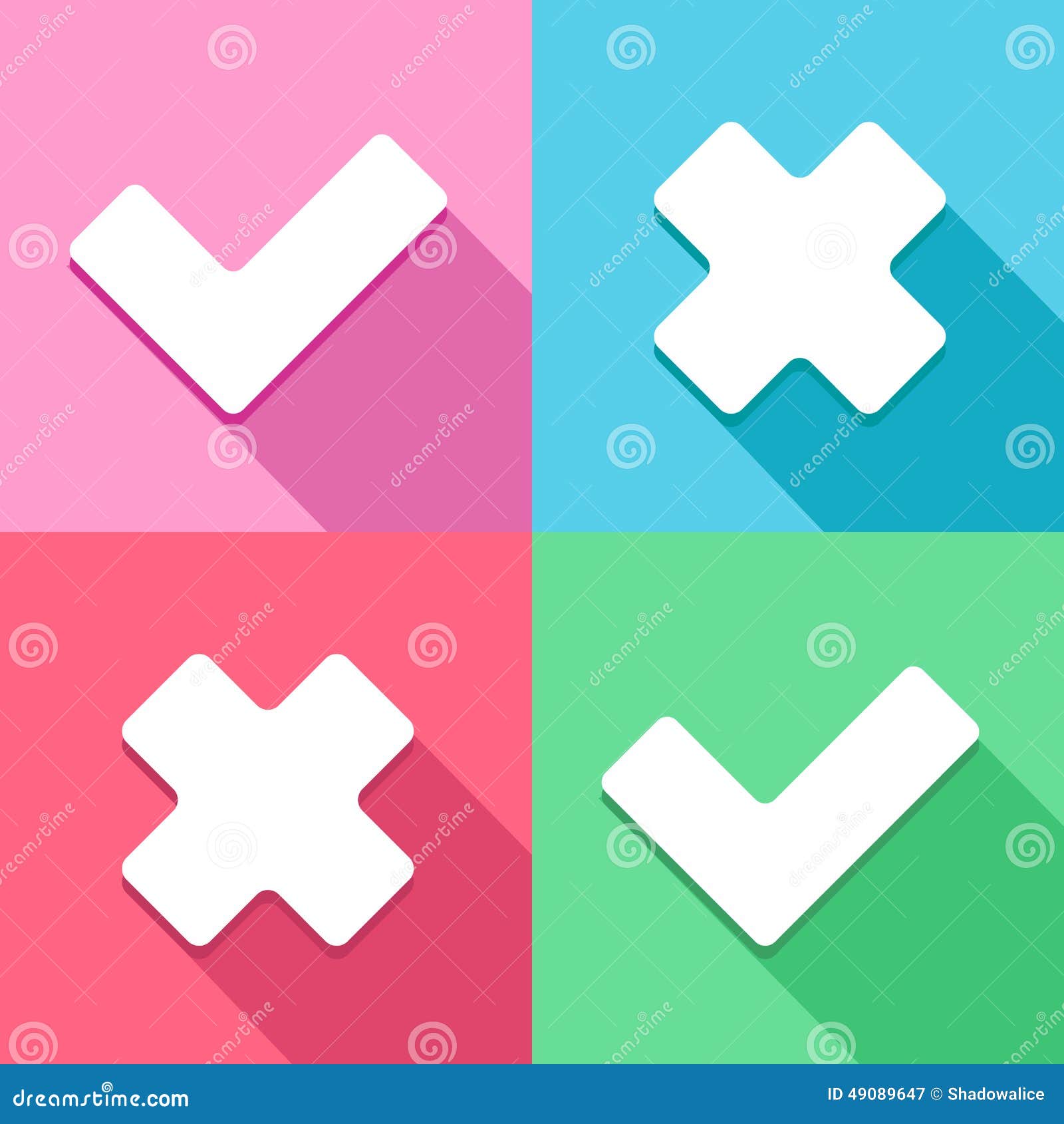 Check Mark Correct and Wrong Icon Great for Any Use. Vector EPS10 ...