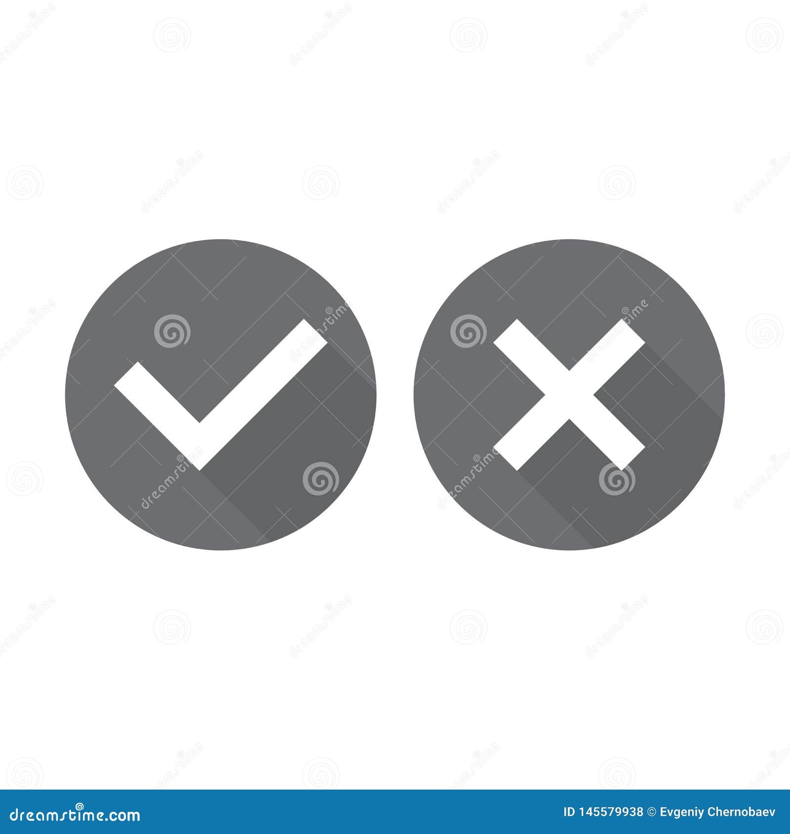 Check Mark and Cross in Grey Circle Vector Eps10. Checkmark Set ... Check Mark and Cross in Grey Circle Vector Eps10. Checkmark Set ...