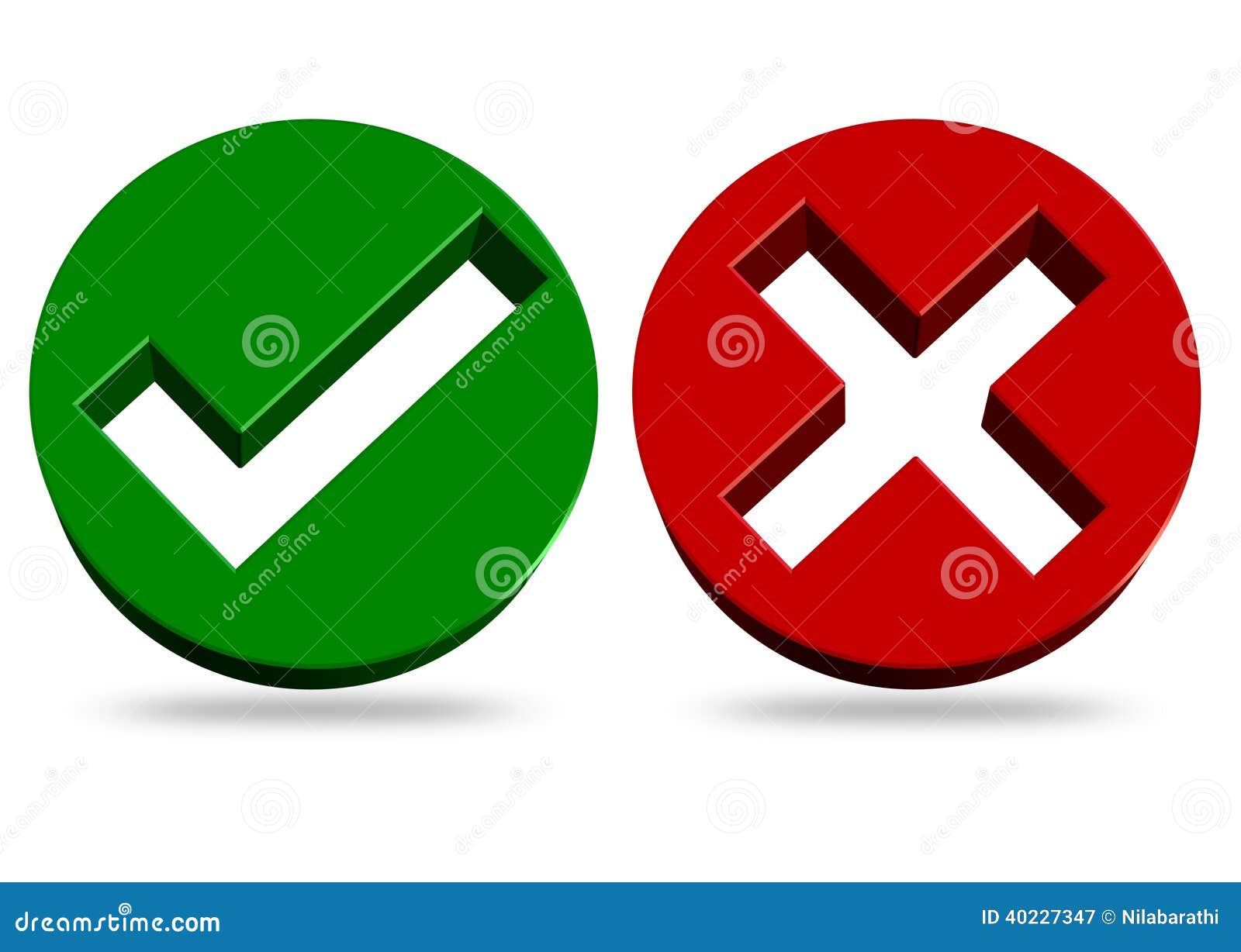 Check mark and cross icons stock illustration. Illustration of check ...