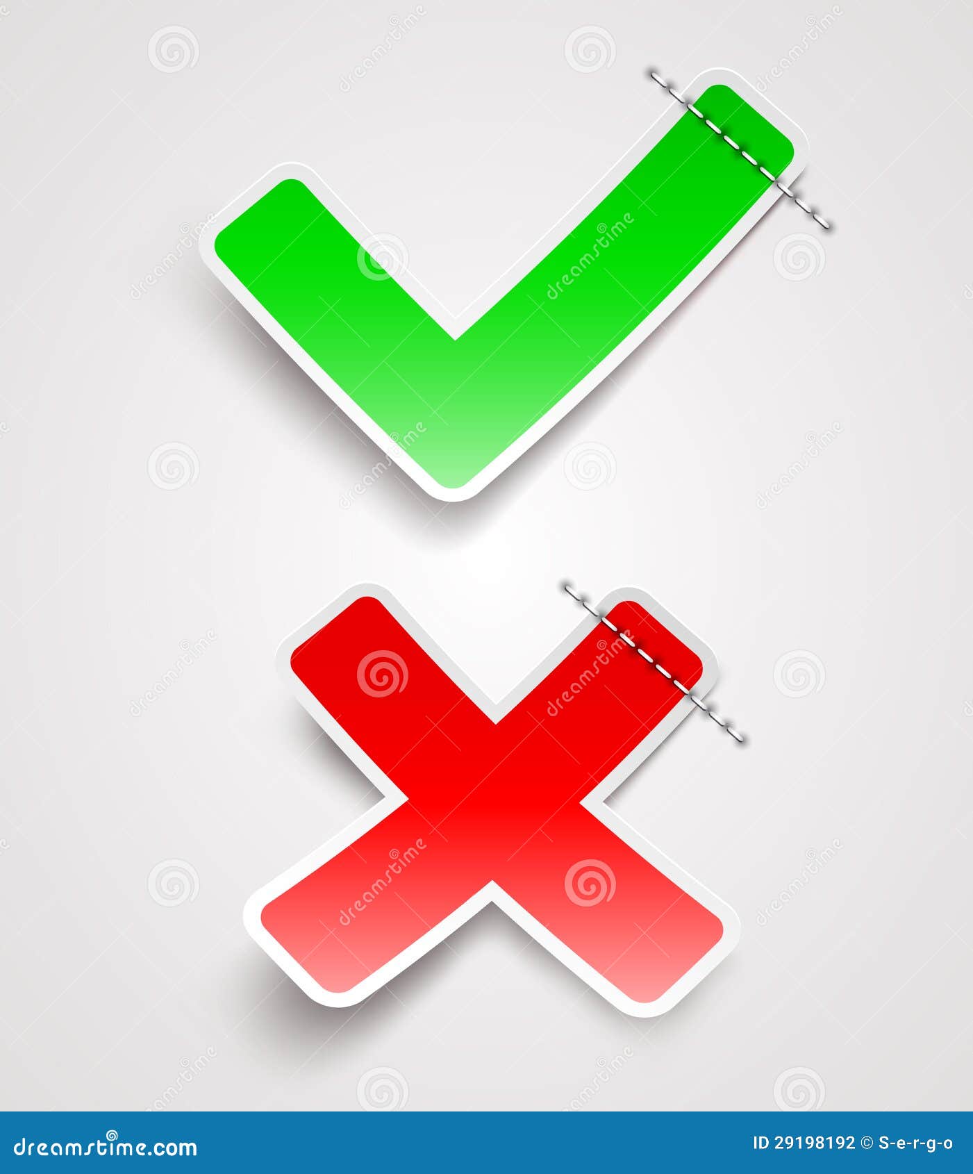 Check Mark and Cross Paper Signs Stock Vector - Illustration of ideas ...