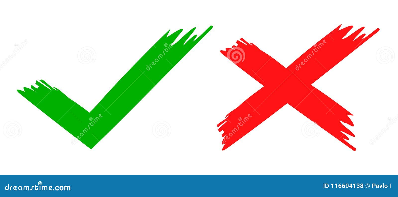 Check Mark and Cross - Vector Stock Vector - Illustration of correct ...