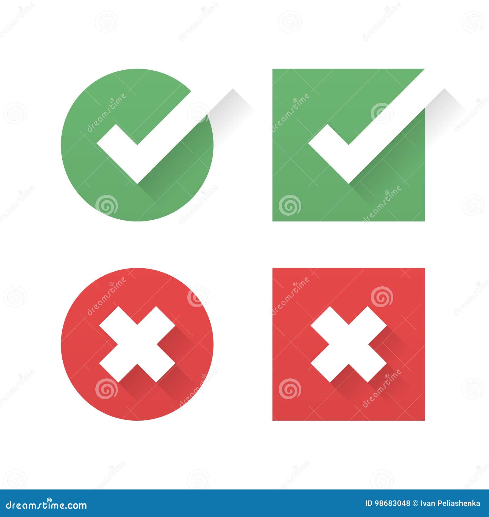 Check Mark and Crosses. Yes and No Icons Stock Illustration ... Check Mark and Crosses. Yes and No Icons Stock Illustration ...