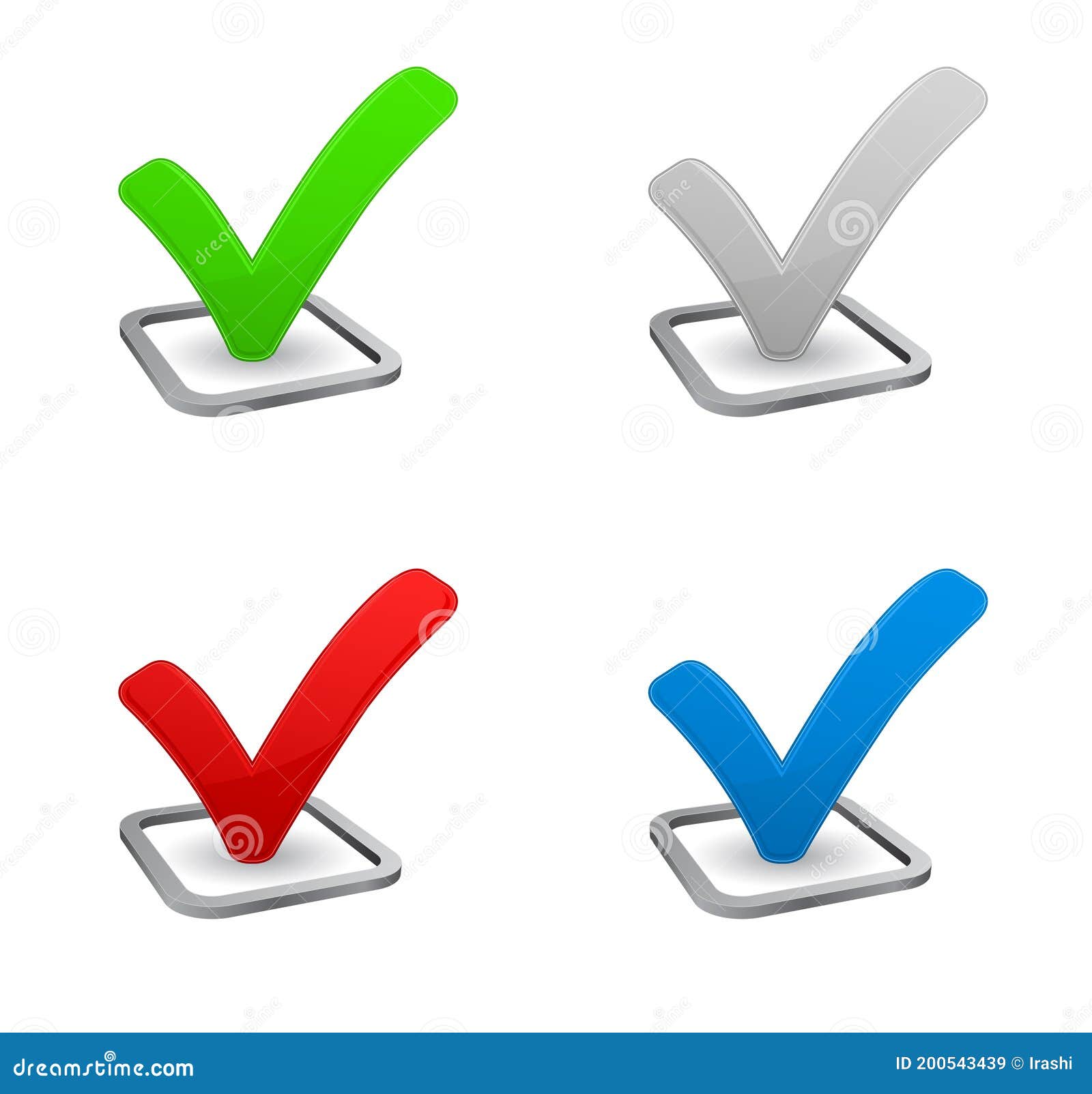 Check mark 3d icon stock vector. Illustration of approved - 200543439
