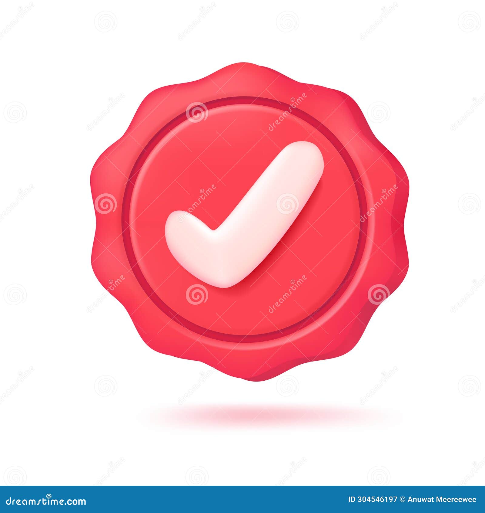 Check Mark on 3D Stamp. Quality Guaranteed through Verification Stock ...