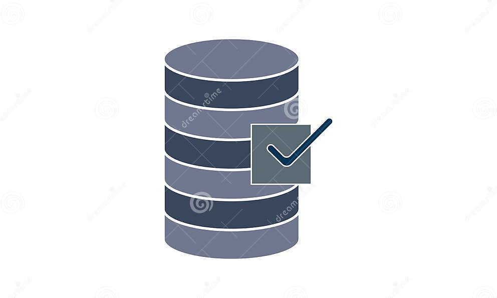 Check Mark, Database, Database Accepted Icon Stock Illustration ...