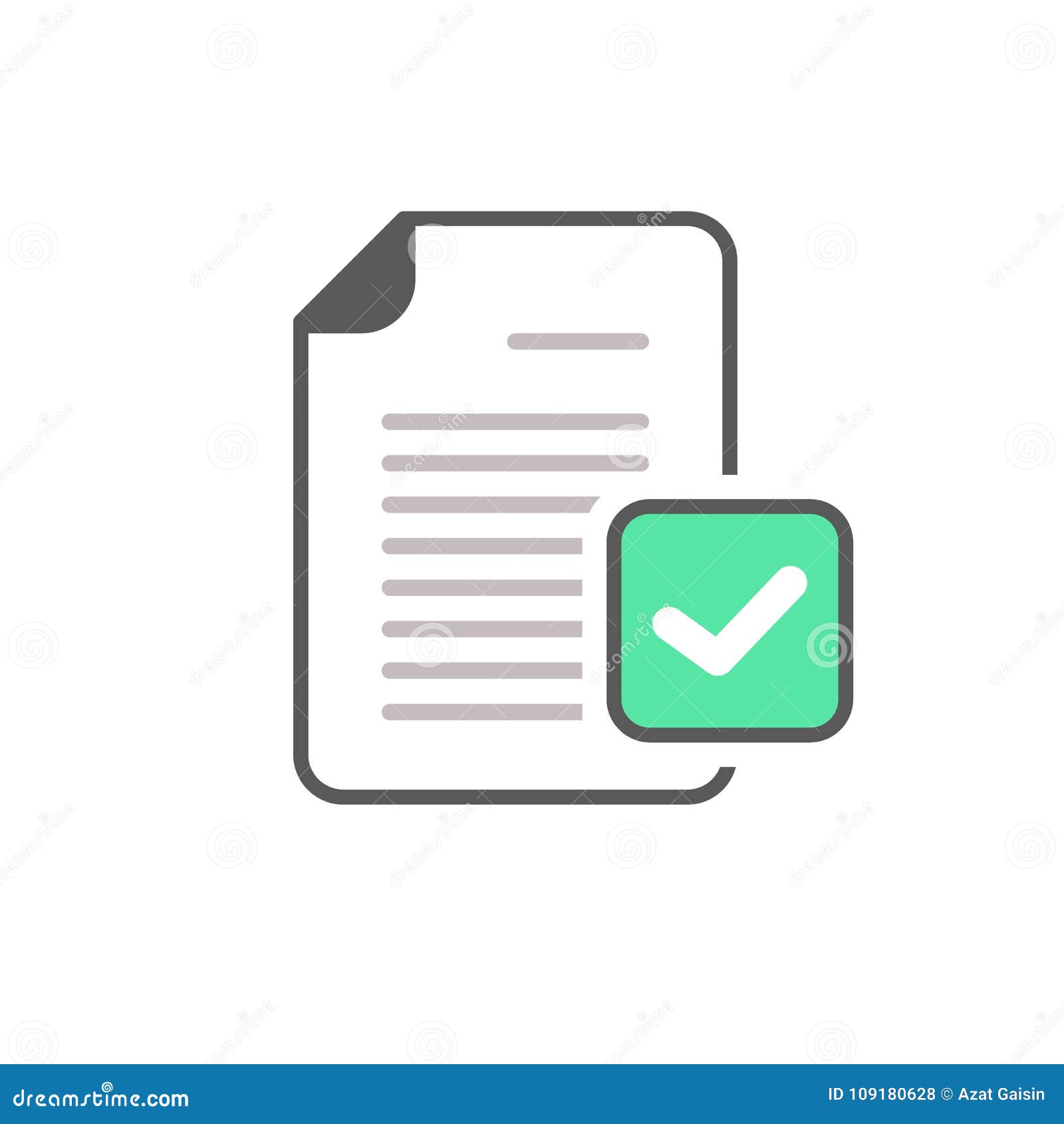 Check Mark Document File Page Verified Icon Stock Vector - Illustration ...