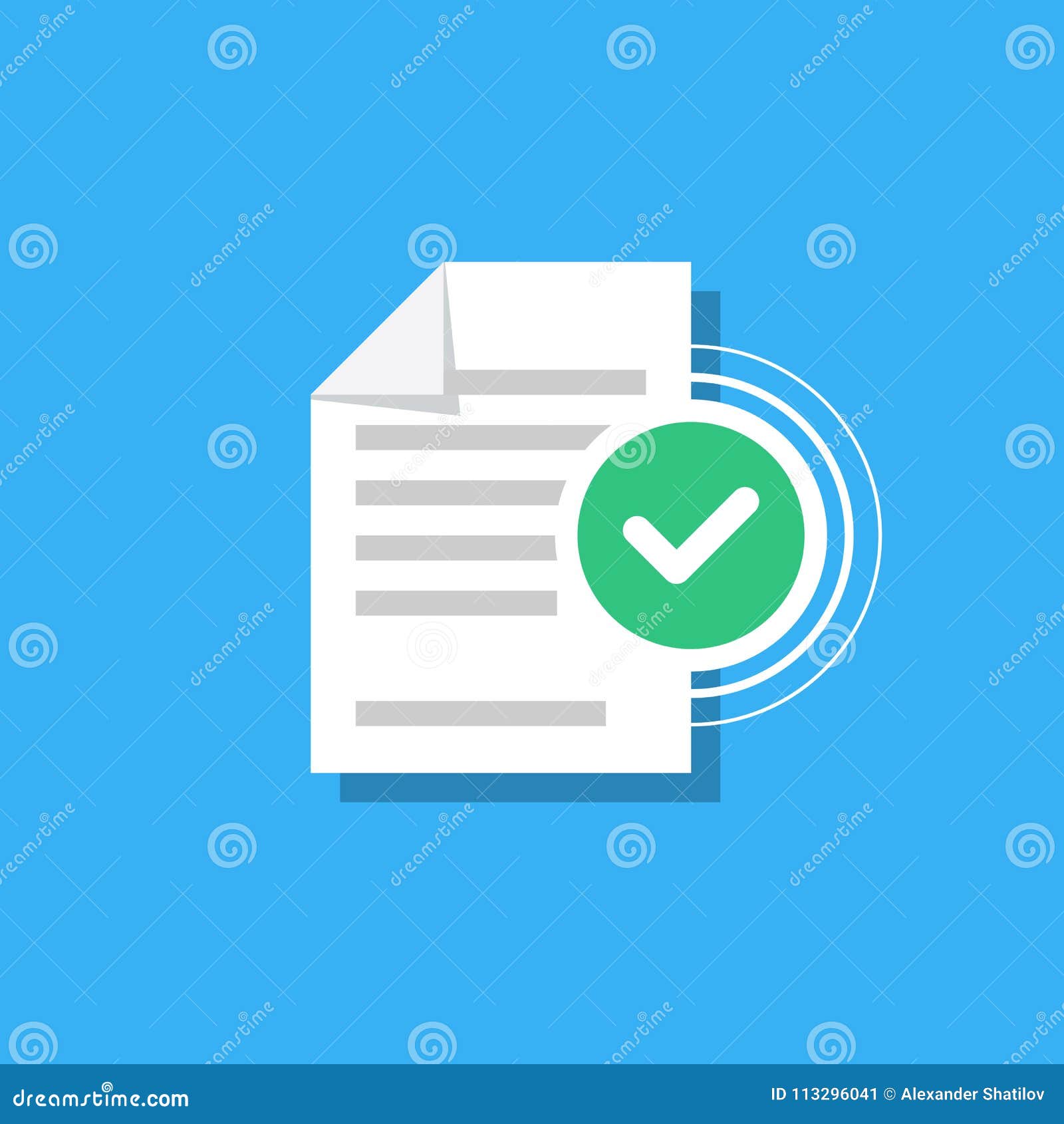 Check Mark and Document Isolated on Background. Confirmed Document ... Check Mark and Document Isolated on Background. Confirmed Document ...