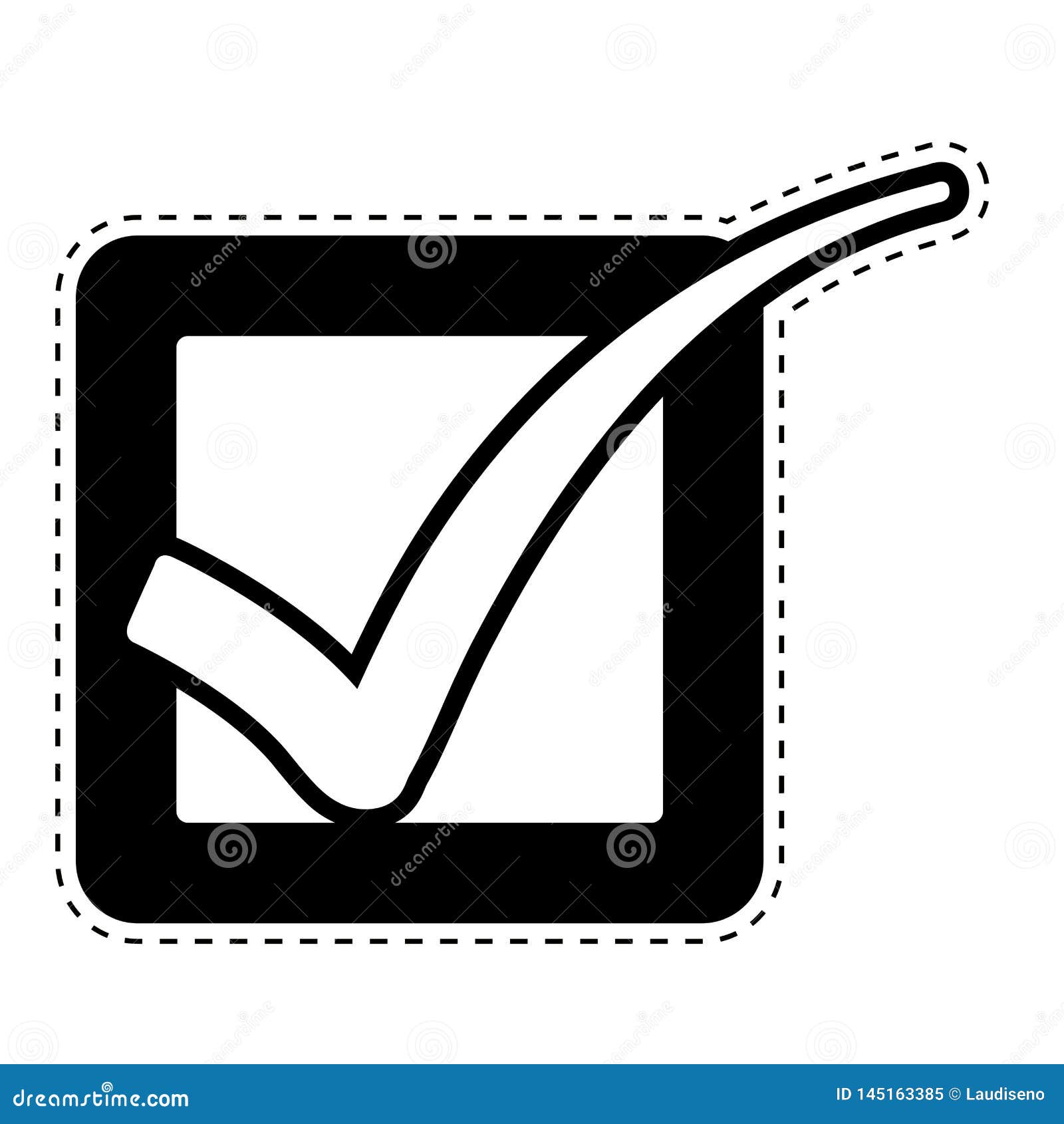 Check mark dotted sticker stock vector. Illustration of clipart - 145163385