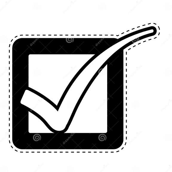 Check mark dotted sticker stock vector. Illustration of clipart - 145163385