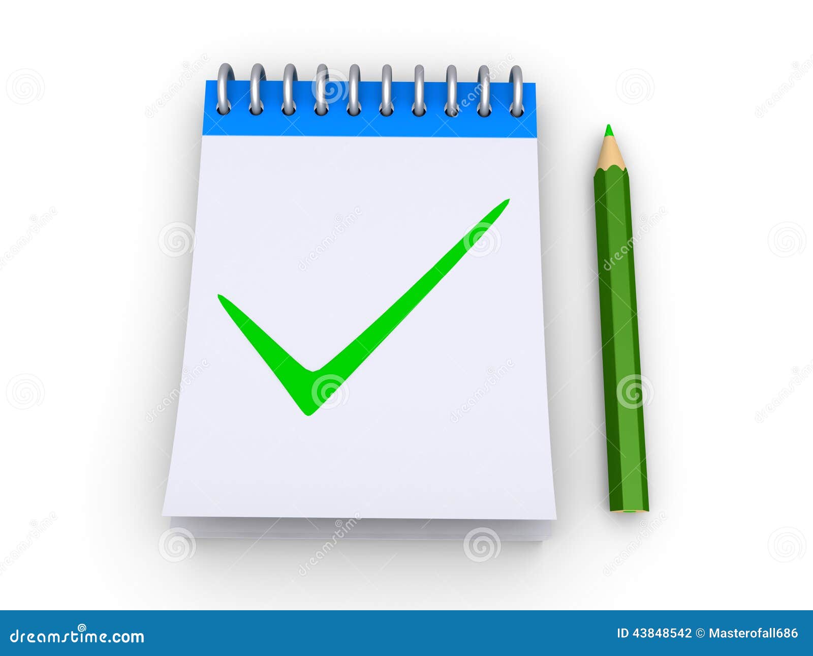 Check Mark is Drawn To a Notepad Stock Illustration - Illustration of ...