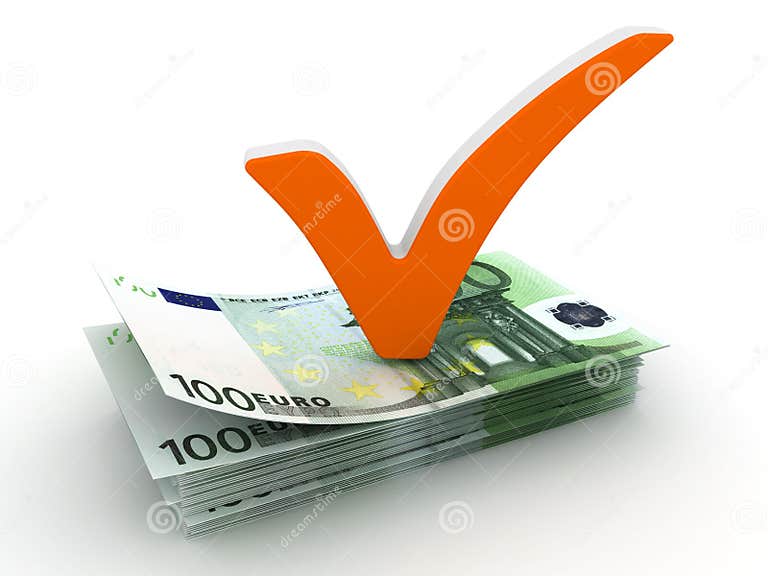 Check mark and Euro stock illustration. Illustration of object - 15539226