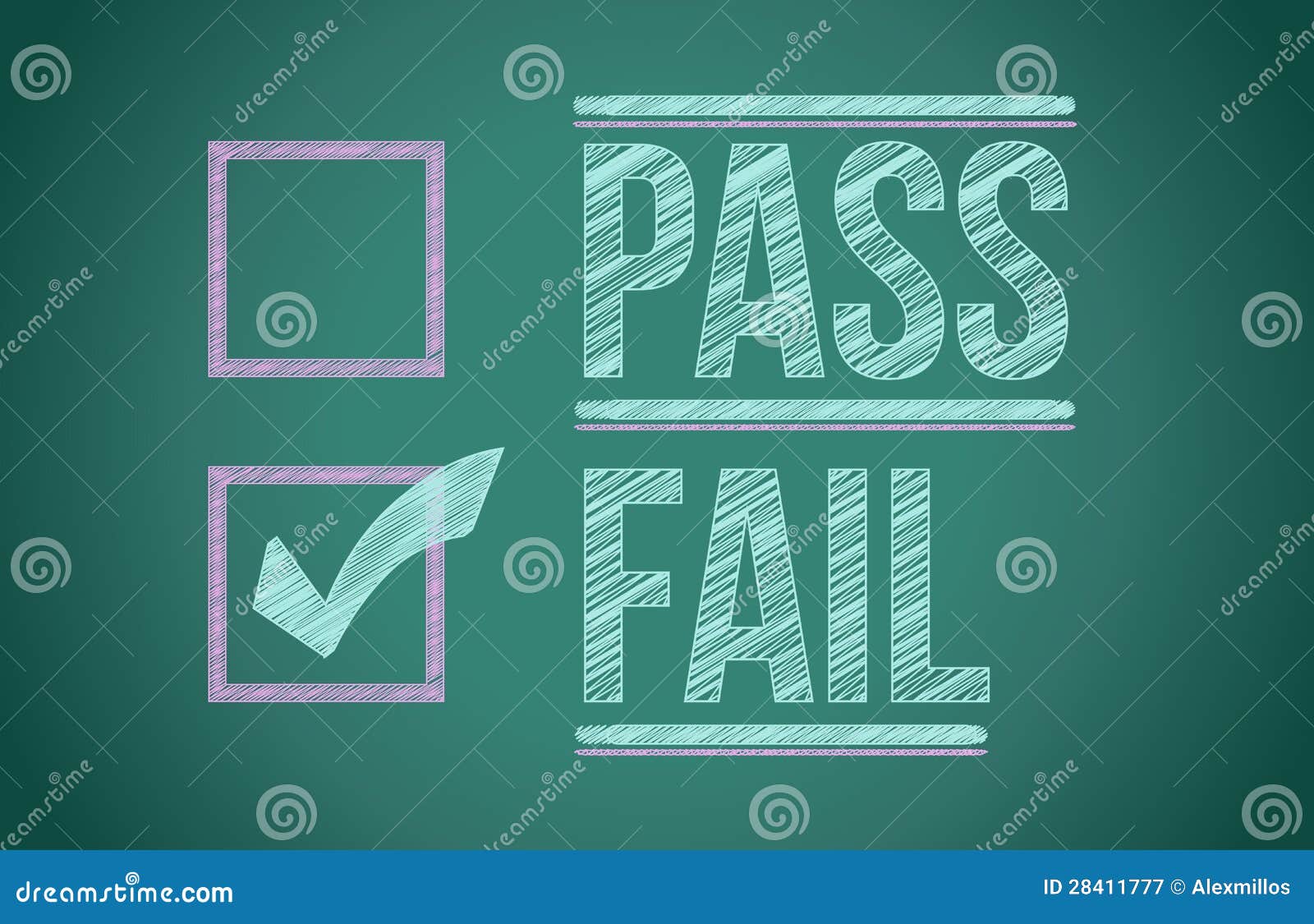 Check Mark for Fail Selection Stock Illustration - Illustration of ...