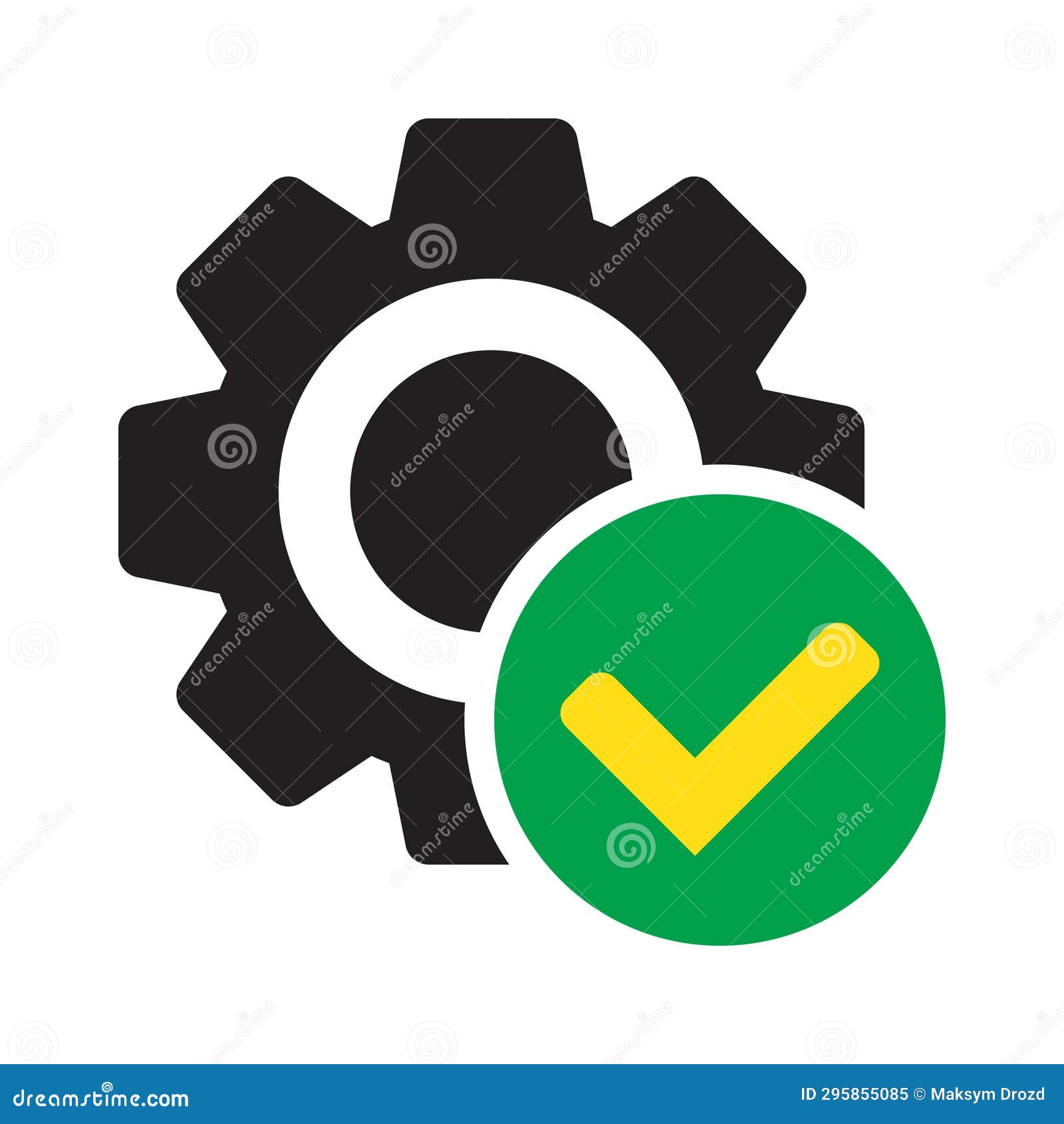 Check Mark with Gear Icon, Cog with Check Icon. Stock Illustration ...