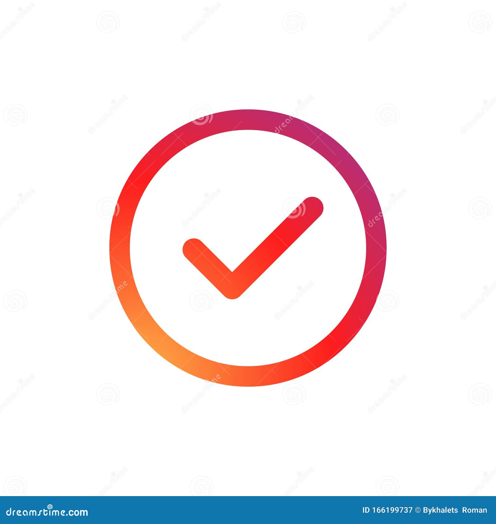 Check Mark Gradient Social Media Element Checkmark Icon Vector. Check ...