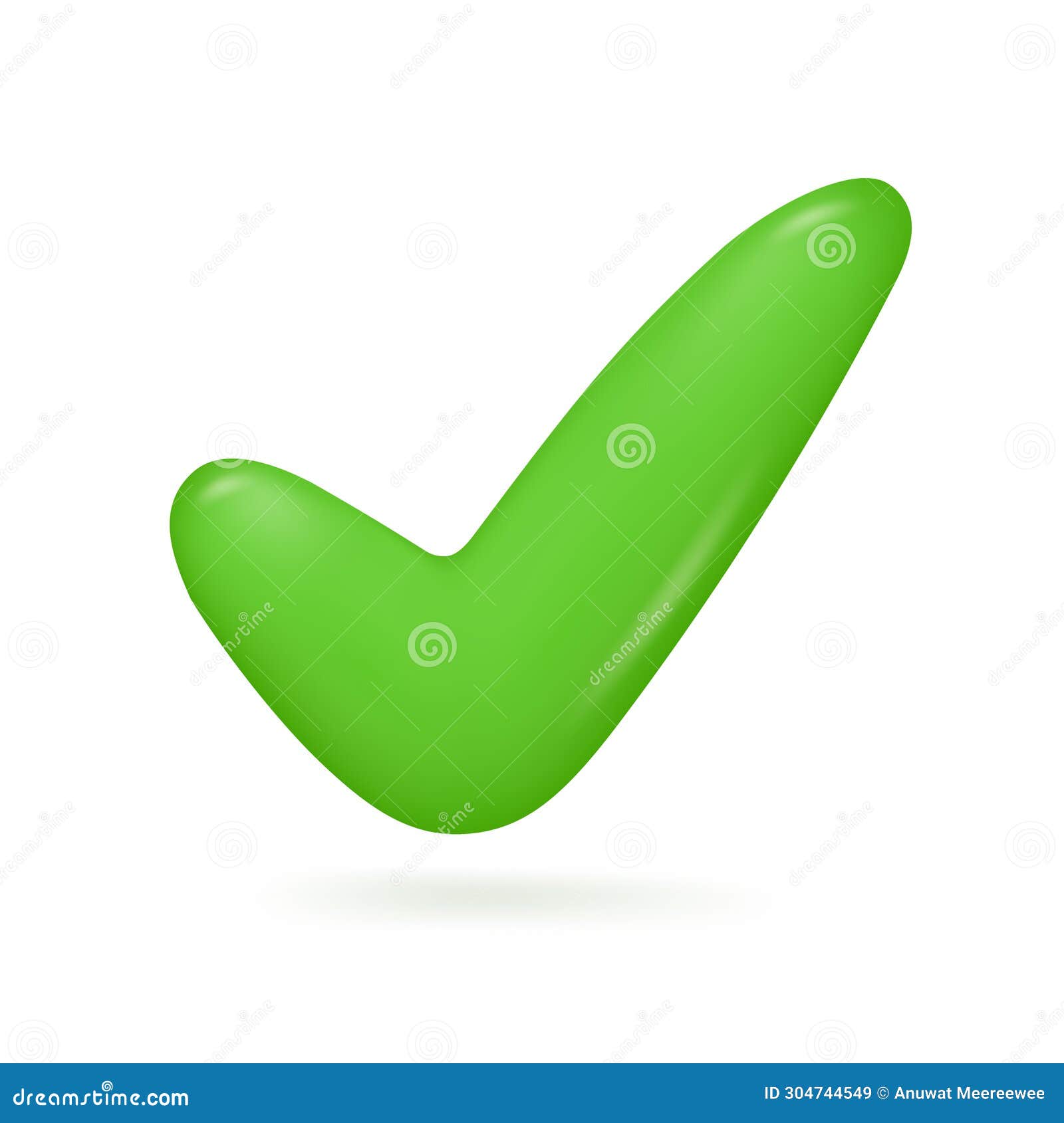 Check Mark on Green Button Authentication of Rights Accuracy before ...