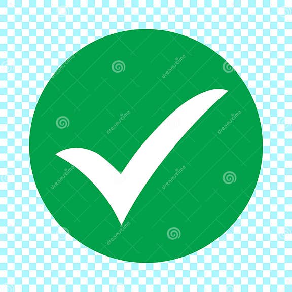 Check Mark in Green Circle Icon. Flat Design Stock Vector ...