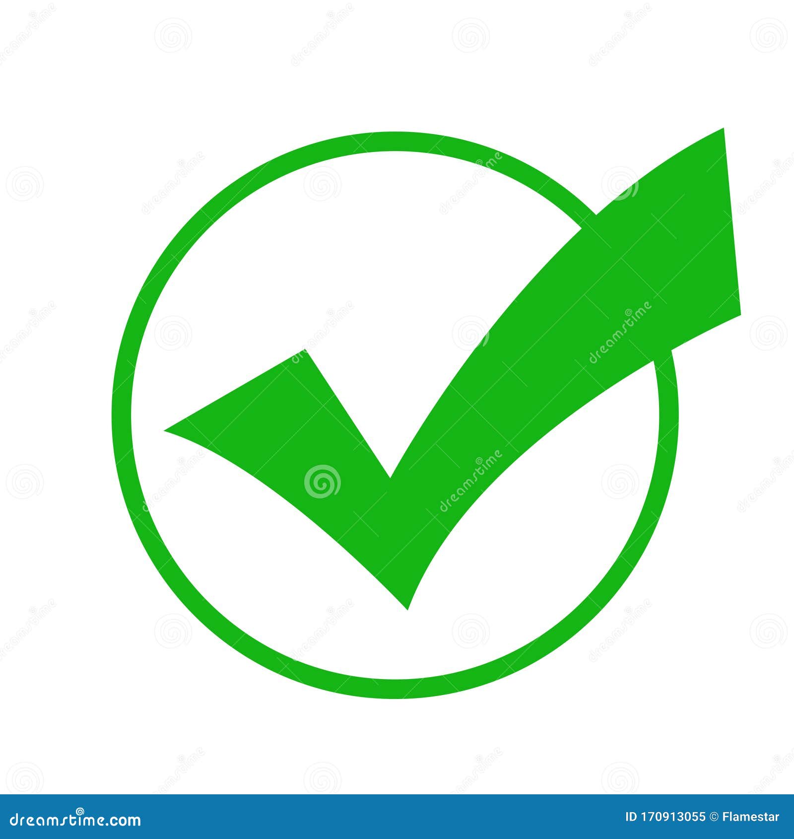 Check Mark Green Colored in the Circle. Vector Stock Vector ...