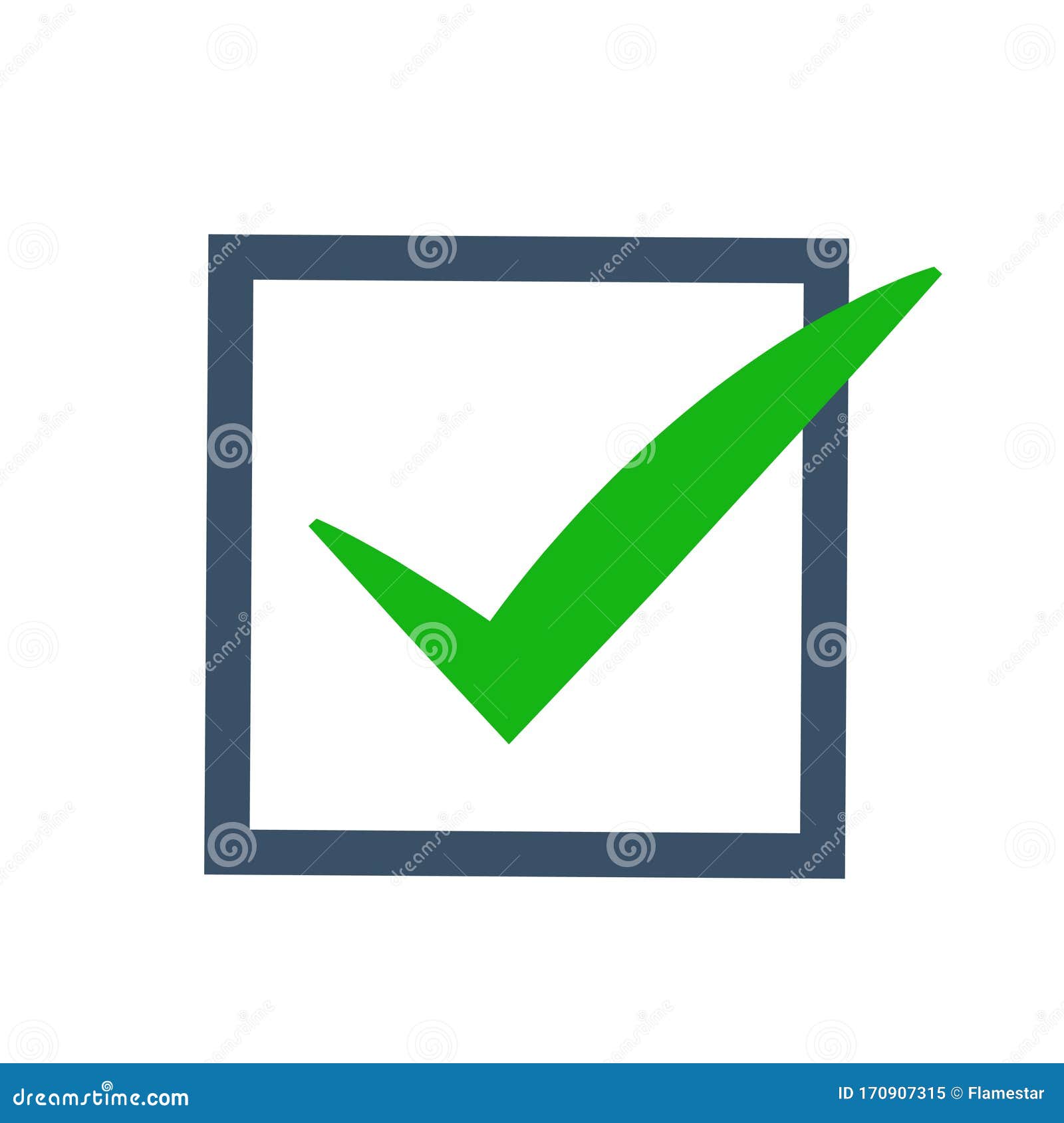 Check Mark Green Colored in the Square. Vector Illustration Stock ...
