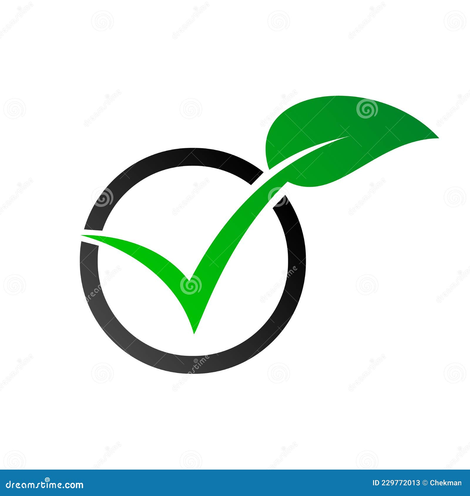 Check Mark with Green Leaf. Checkbox with Eco Tick Stock Vector ...