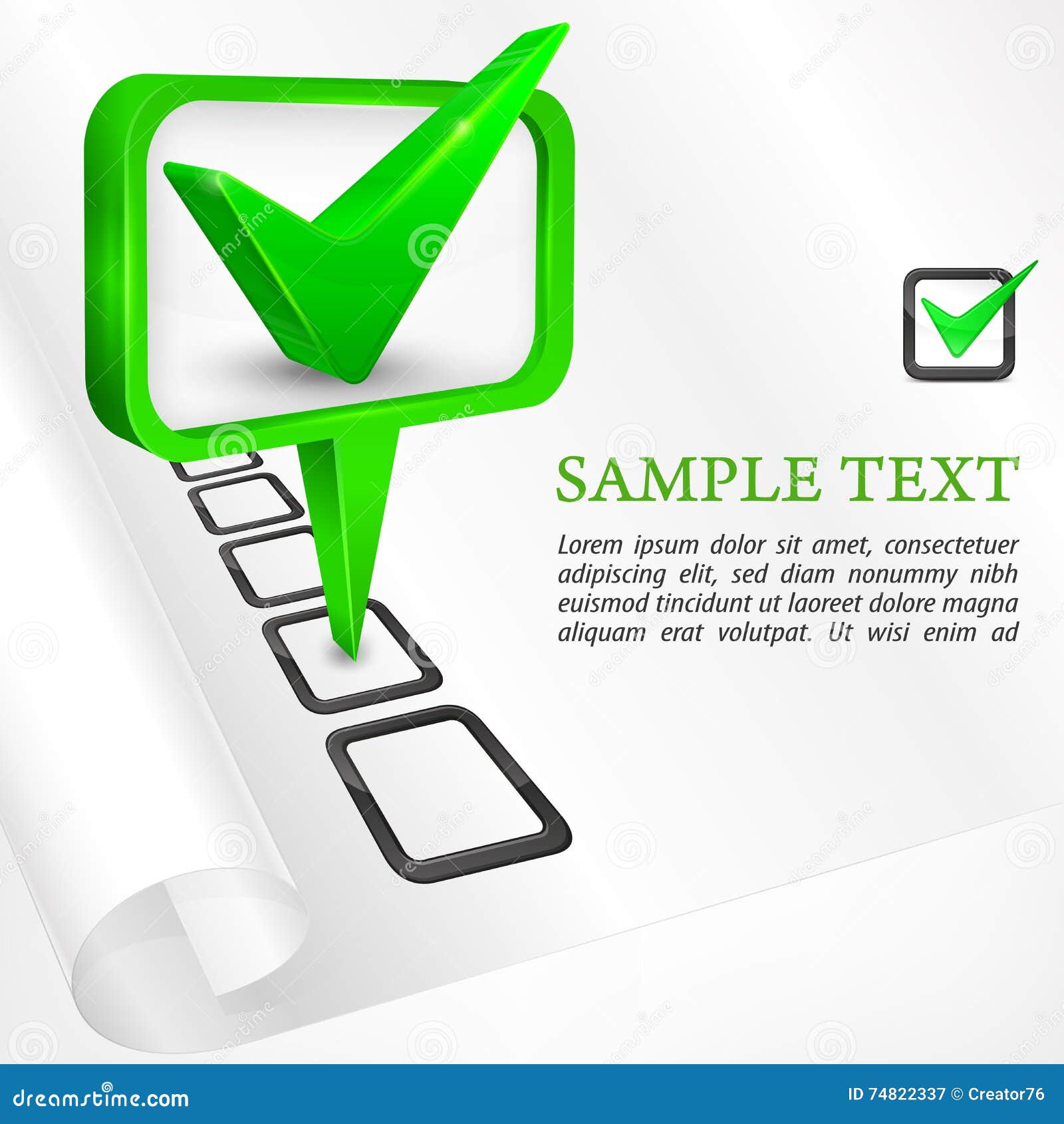 Check Mark Green Vector Illustration Stock Vector - Illustration of ...