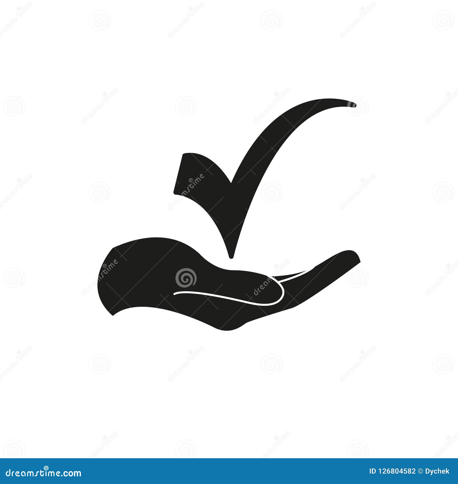 Check Mark on Hand. Simple Vector Illustration. Stock Vector ...