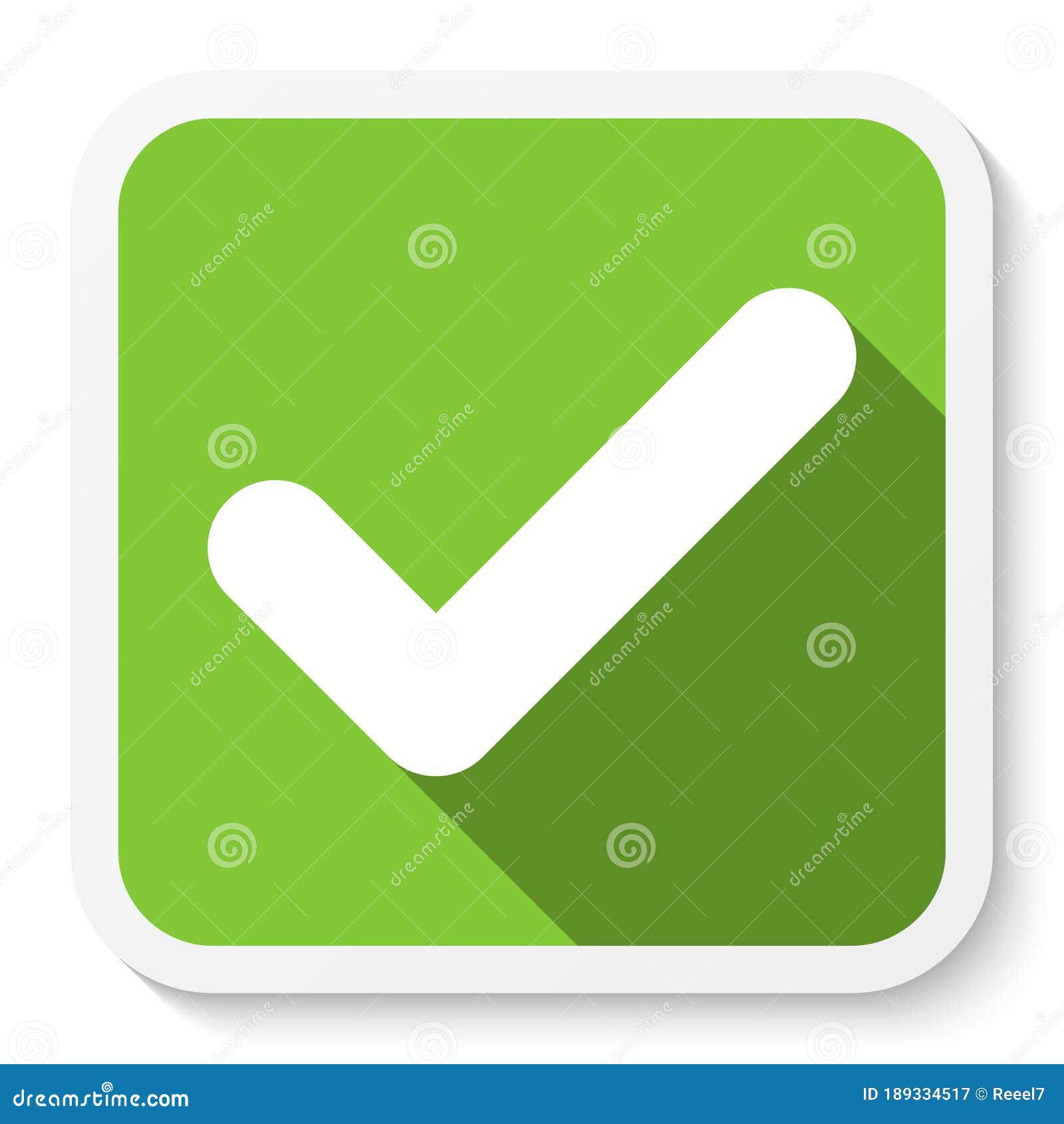 Check Mark Icon, Button. Flat Square Tick Symbol Sticker Stock Vector ...