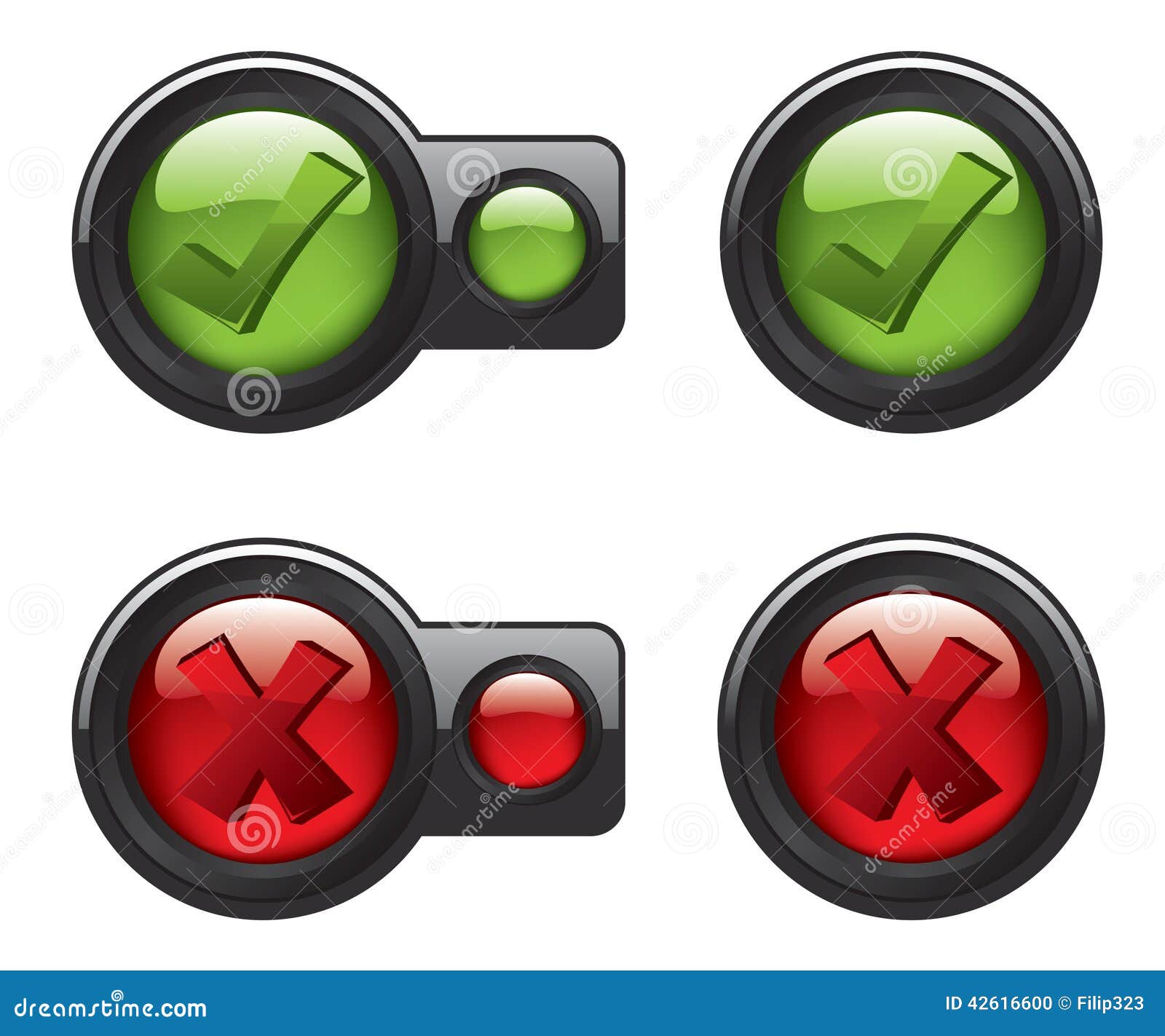 Check mark icon buttons stock vector. Illustration of choice - 42616600