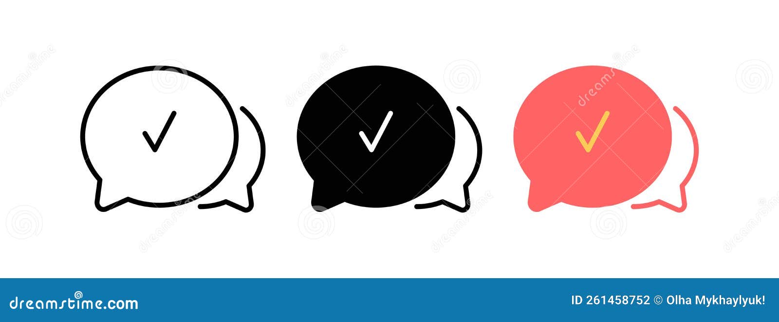 Check Mark Icon. Continuous Line Check Mark Chat Bubble. Approved Sign ...