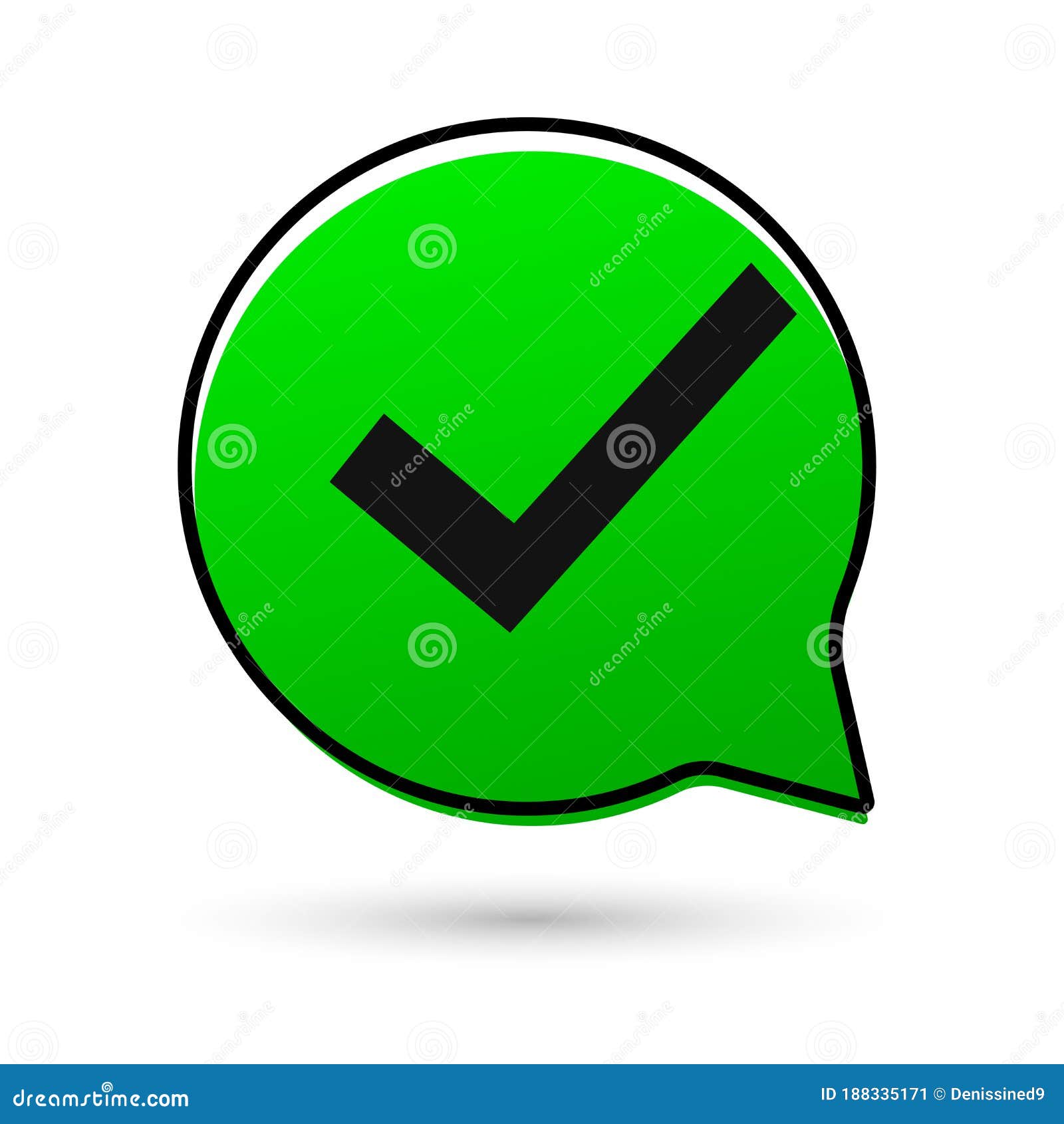 Check Mark Icon. Correct Sign Symbol. Tick Icon. Approved Speech Bubble ...