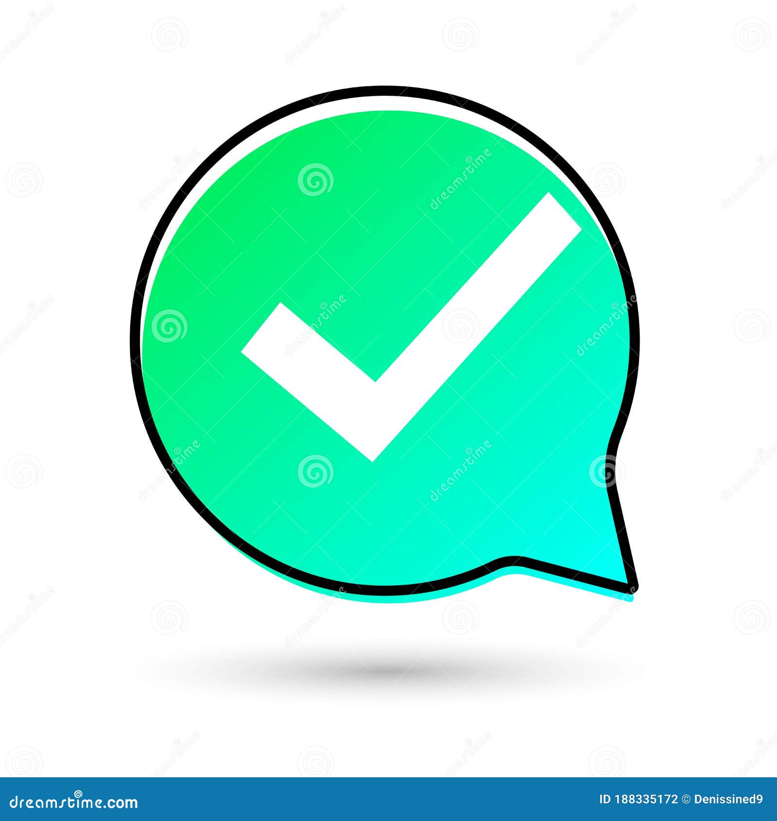Check Mark Icon. Correct Sign Symbol. Tick Icon. Approved Speech Bubble ...