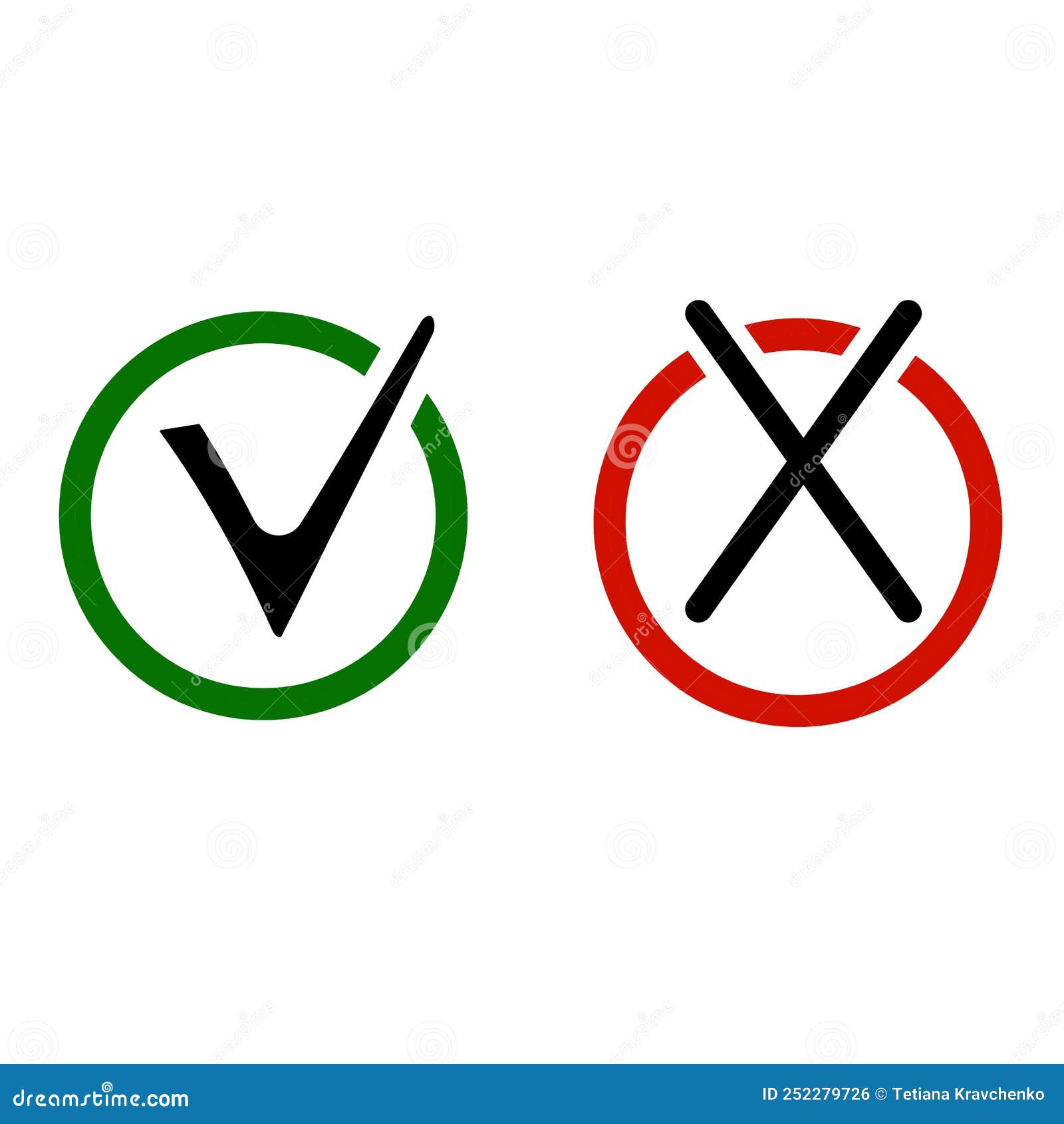 Check Mark Icon. Cross Symbol. Vector Illustration. Stock Image Stock ...